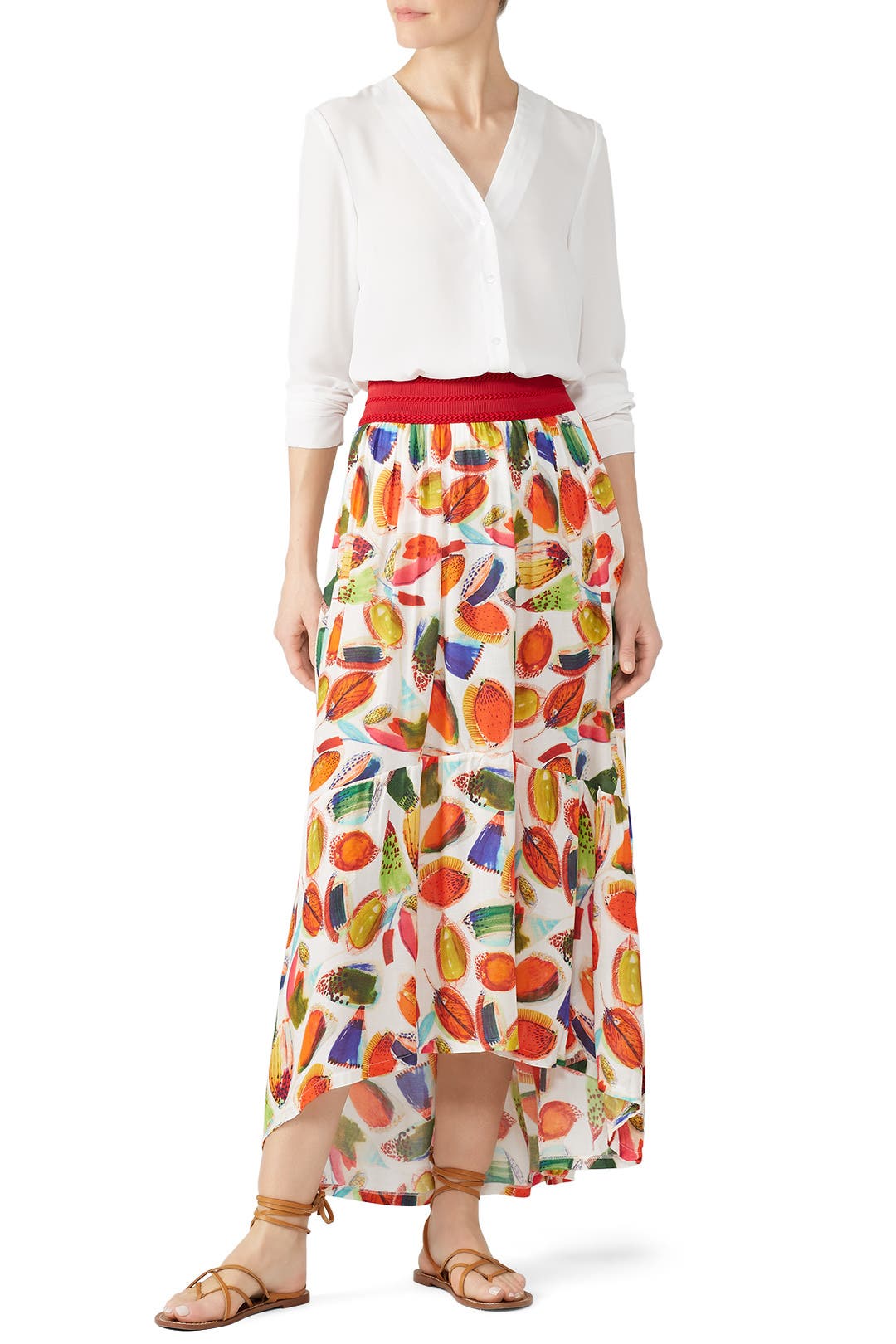 Fruit Printed Midi Skirt by Aldomartins for $40 | Rent the Runway