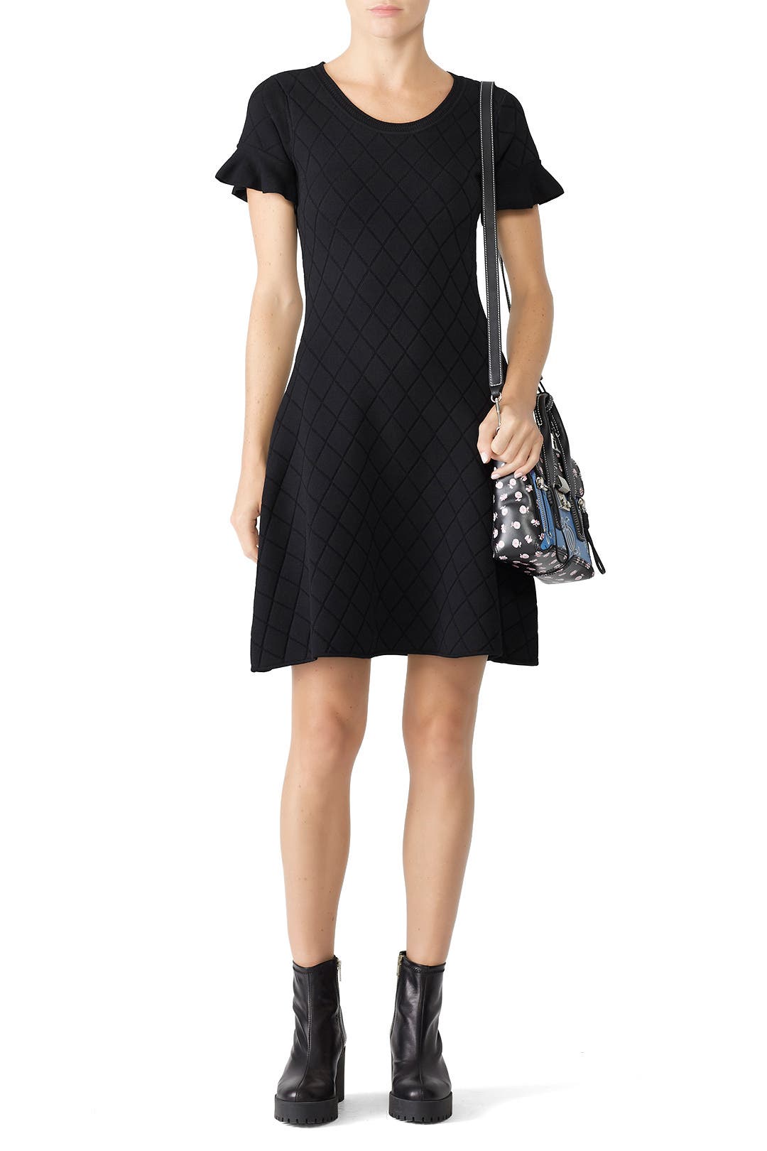 Black Geo Compact Knit Dress by Opening Ceremony | Rent the Runway