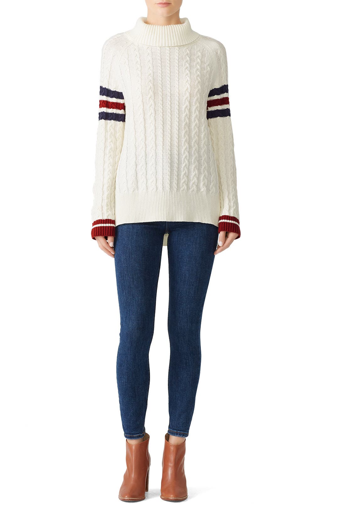 Ivory Cable Knit Sweater by Slate & Willow | Rent the Runway
