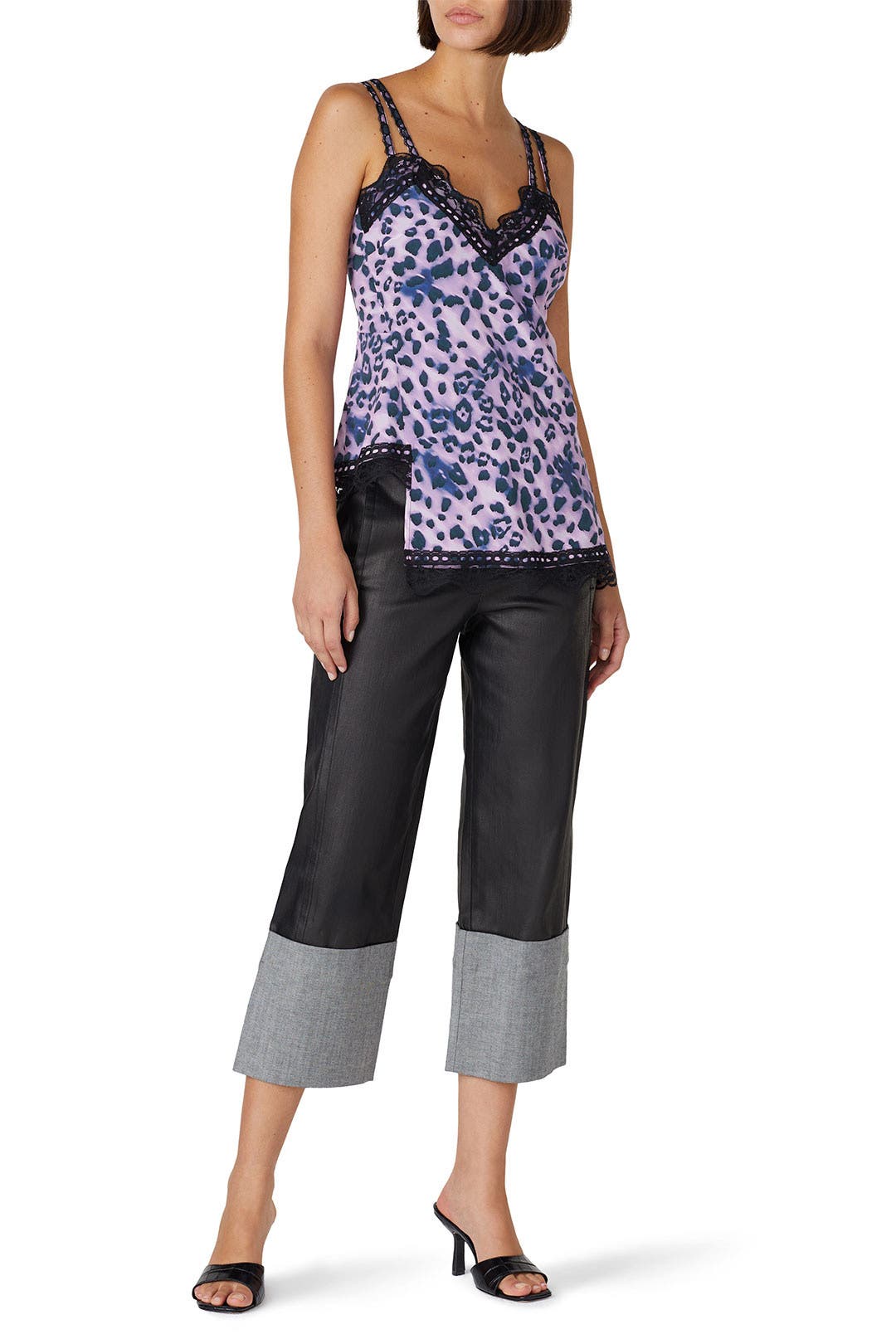 Purple Leopard Printed Top by Koché x RTR | Rent the Runway