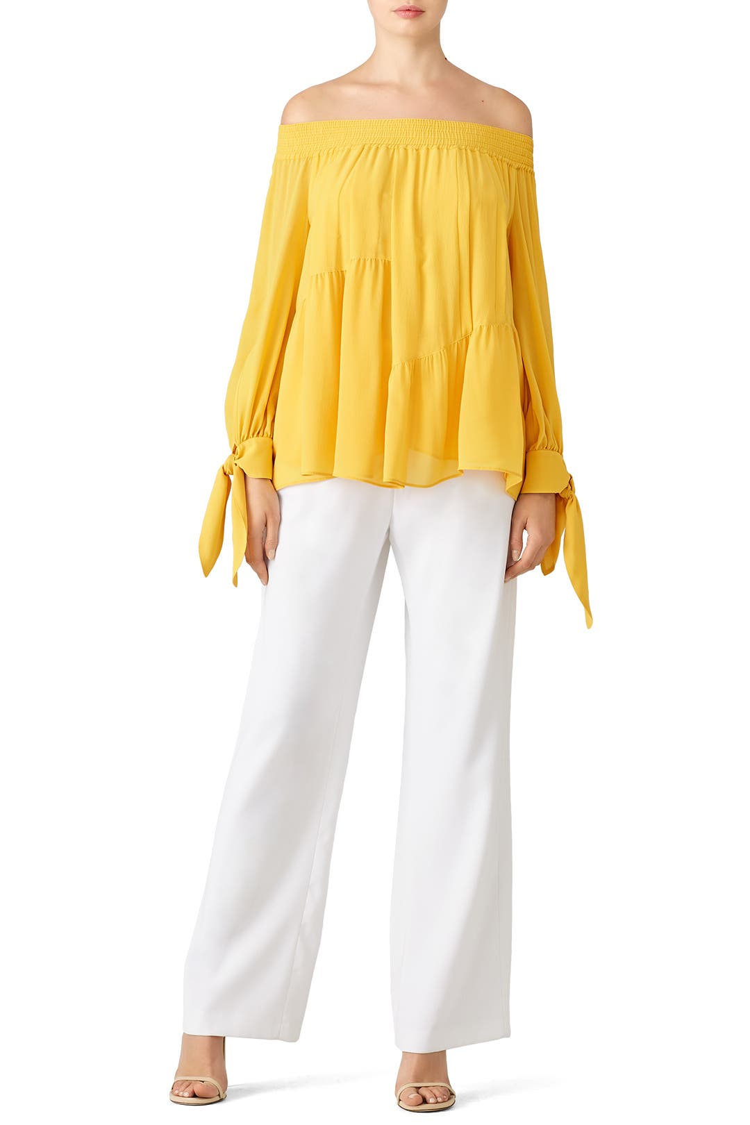 Yellow Off Shoulder Top by DEREK LAM | Rent the Runway