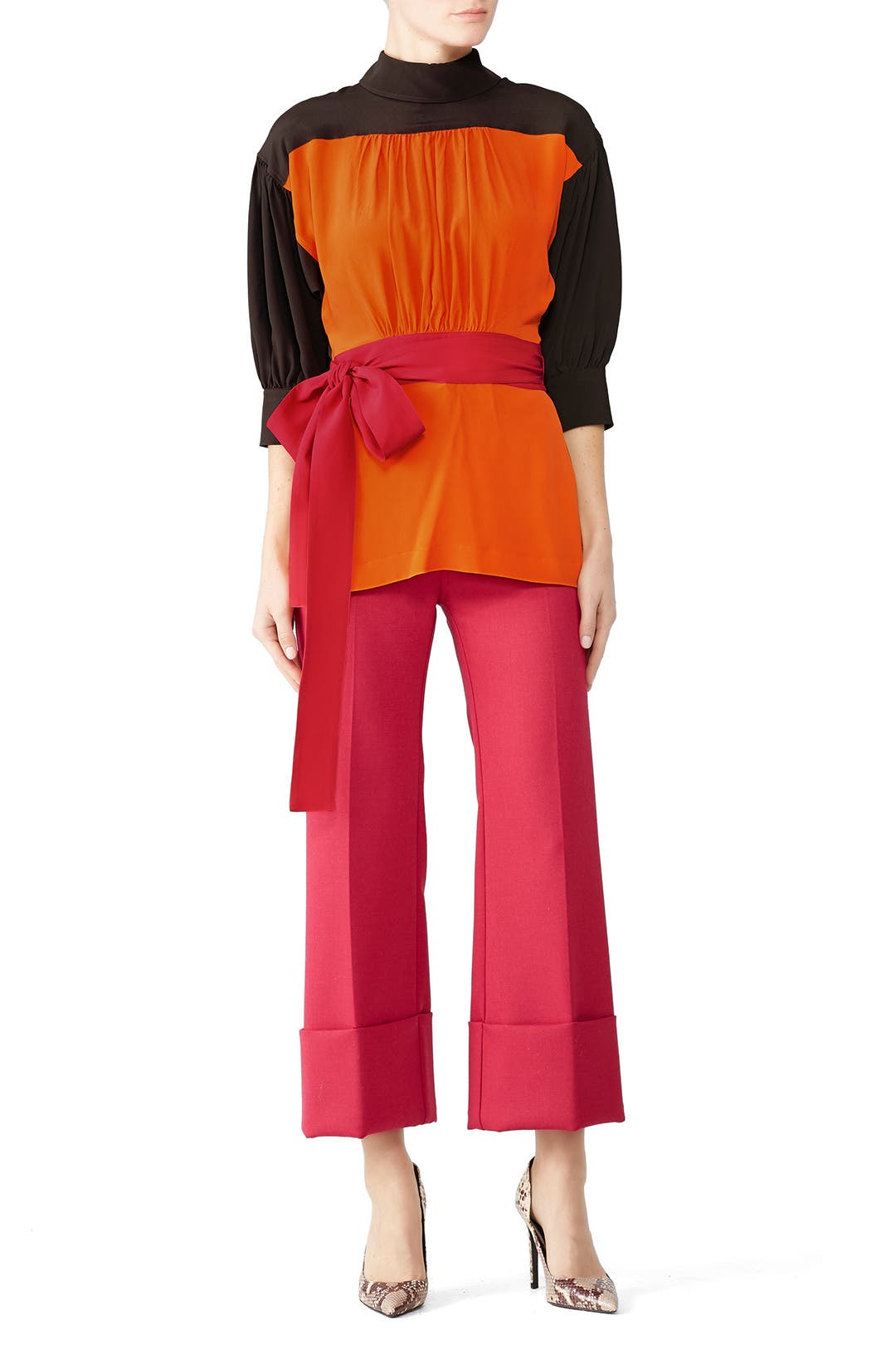 High Neck Colorblock Top by Marni | Rent the Runway
