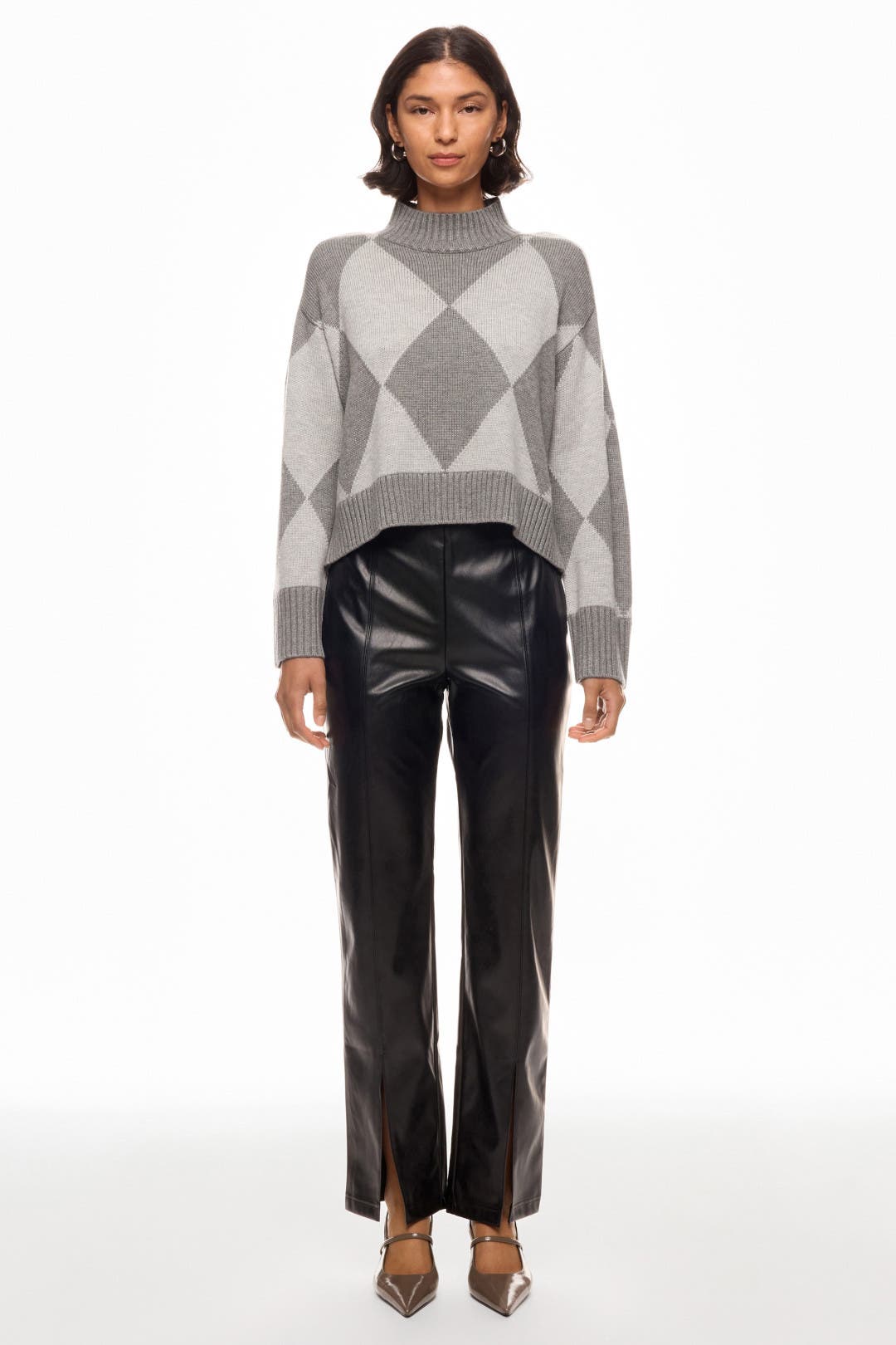 Tonal Grey Diamond Knit Sweater by Derek Lam 10 Crosby x RTR | Rent the ...