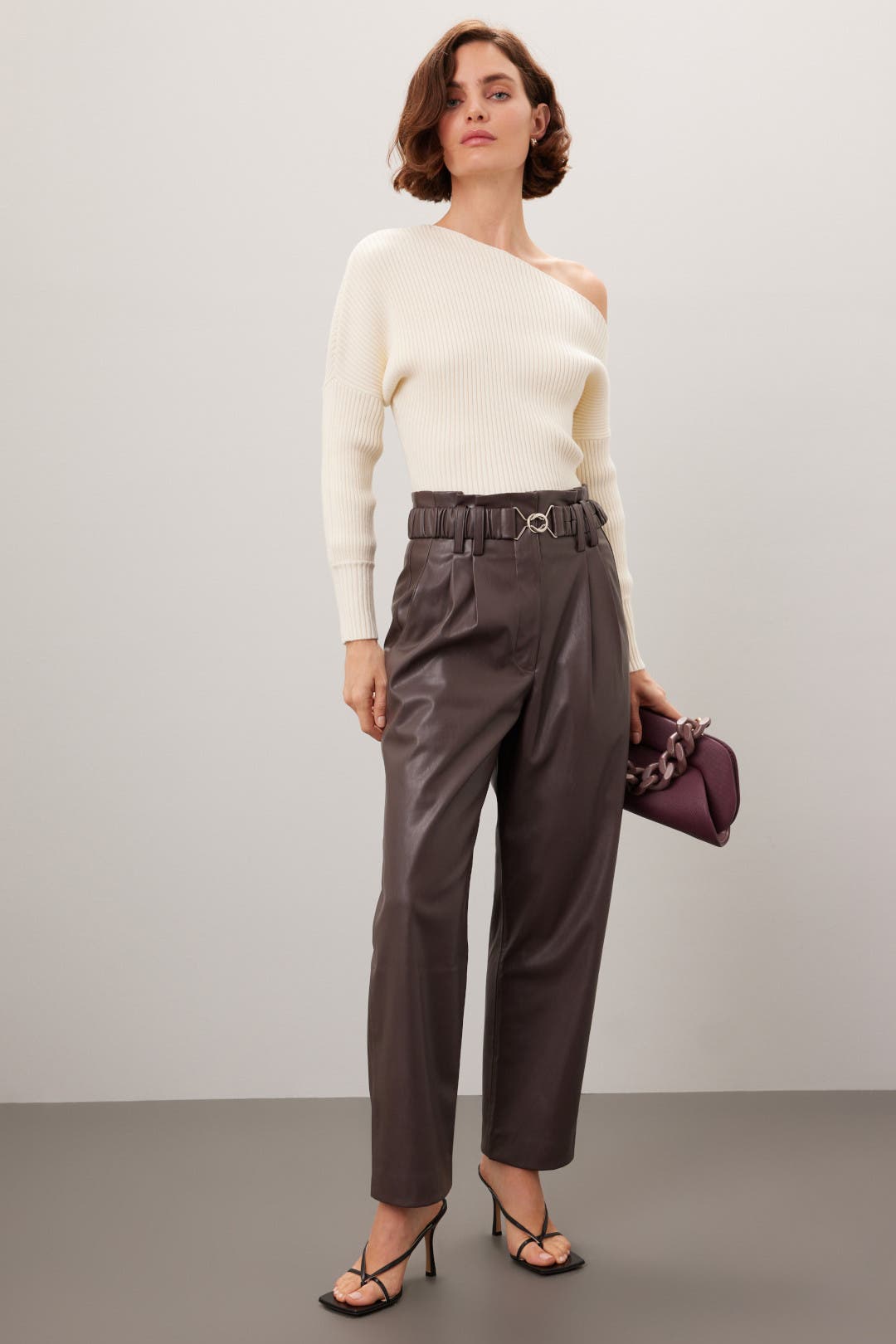 Cream One Shoulder Sweater by Peter Som x RTR | Rent the Runway