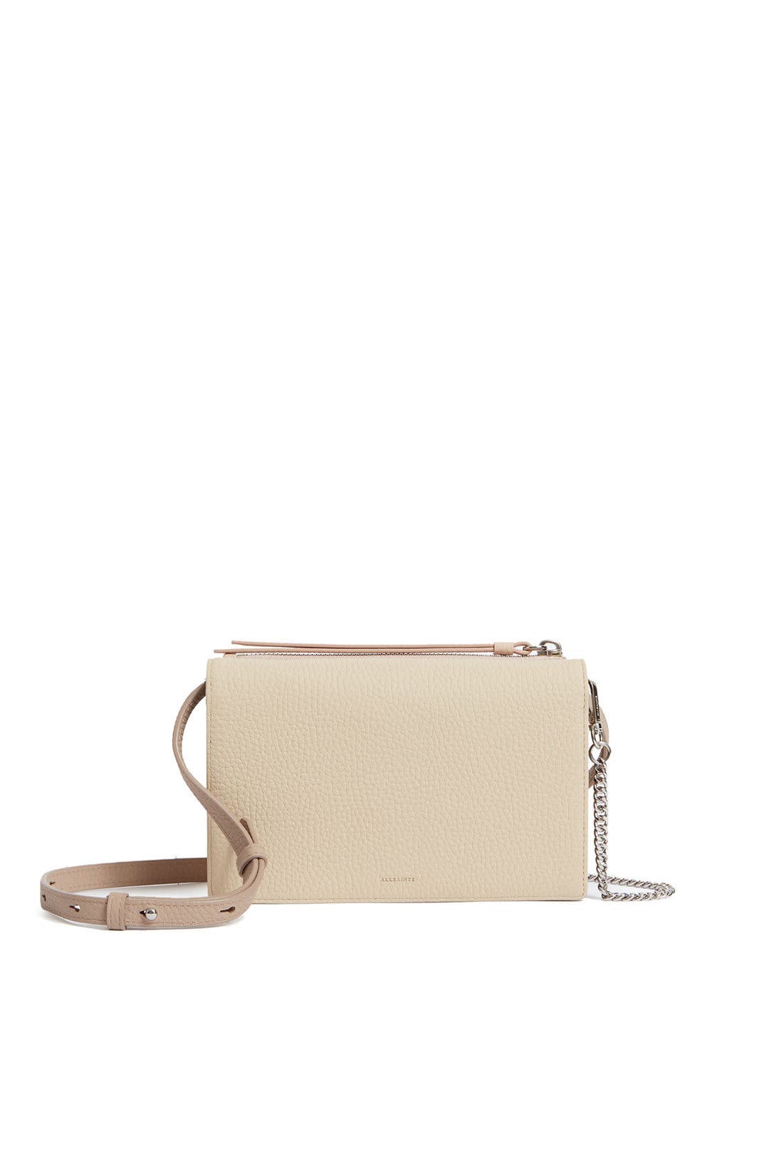 Beige Fetch Chain Wallet Bag by AllSaints | Rent the Runway