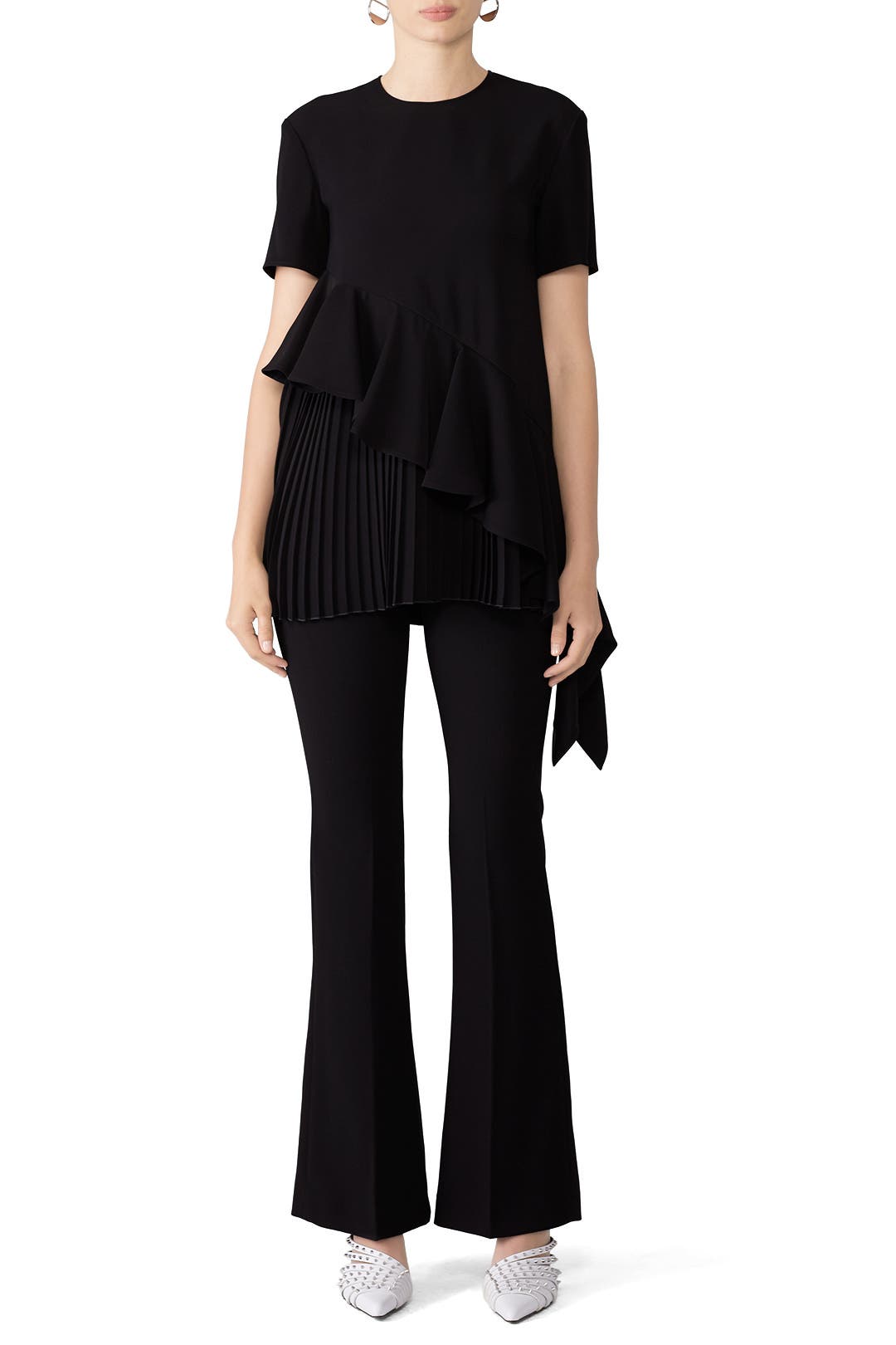 Pleated Ruffles Top by ADEAM | Rent the Runway