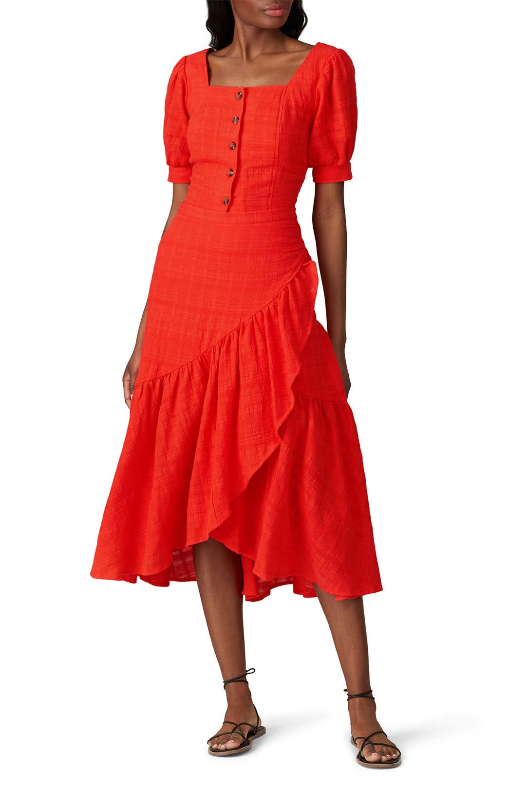 Red Ruffle Skirt by Love, Whit by Whitney Port | Rent the Runway