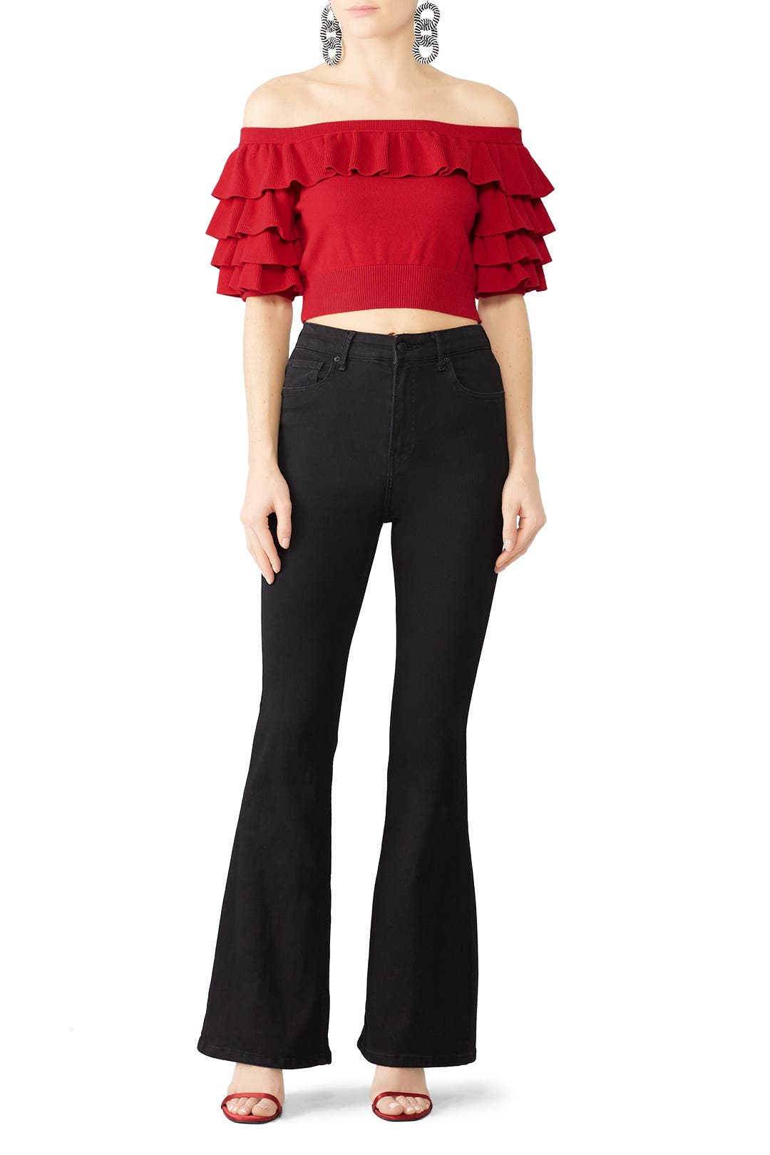 Red Anton Ruffled Crop Top by Marissa Webb | Rent the Runway
