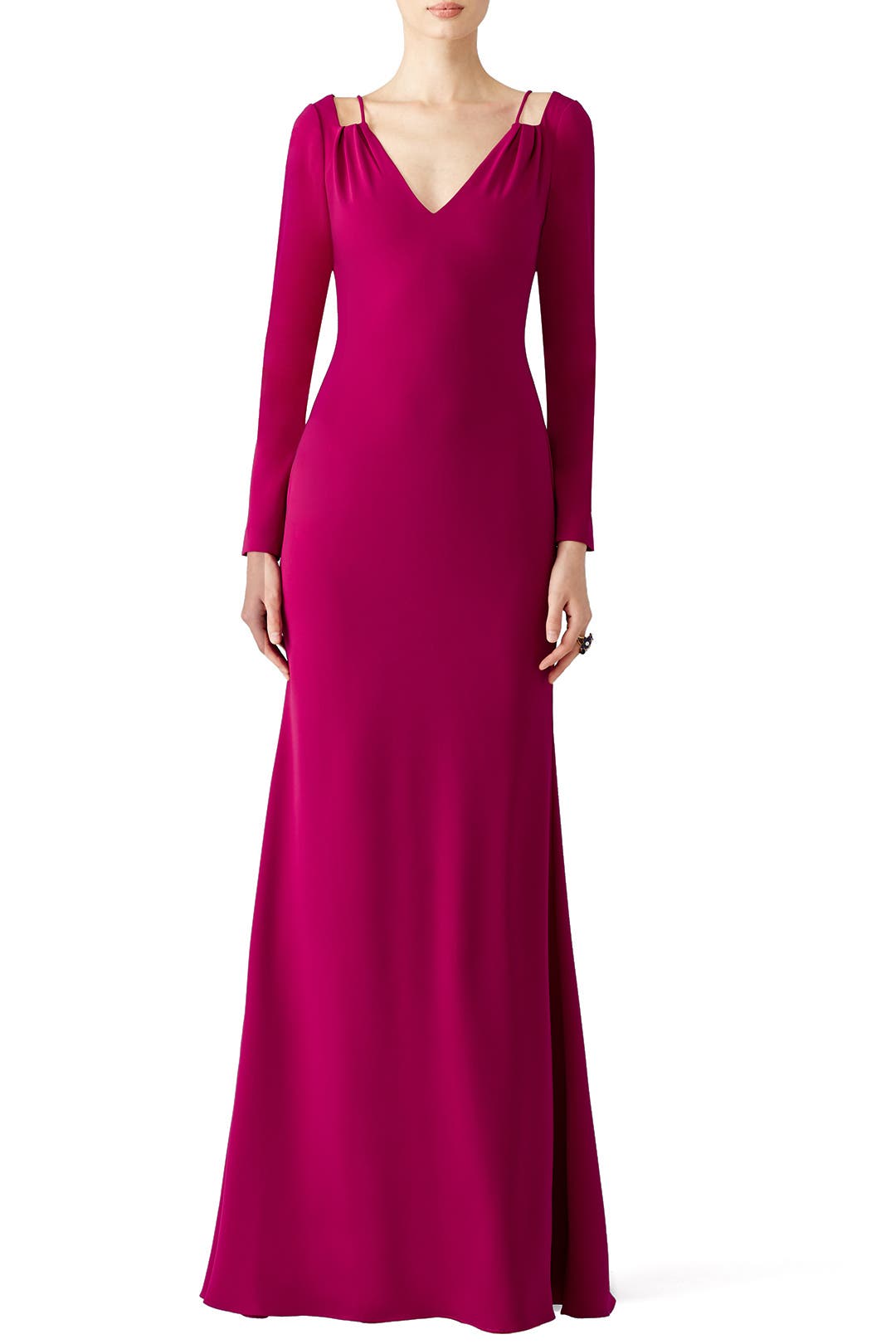Fuchsia Cut Out Gown by Badgley Mischka | Rent the Runway