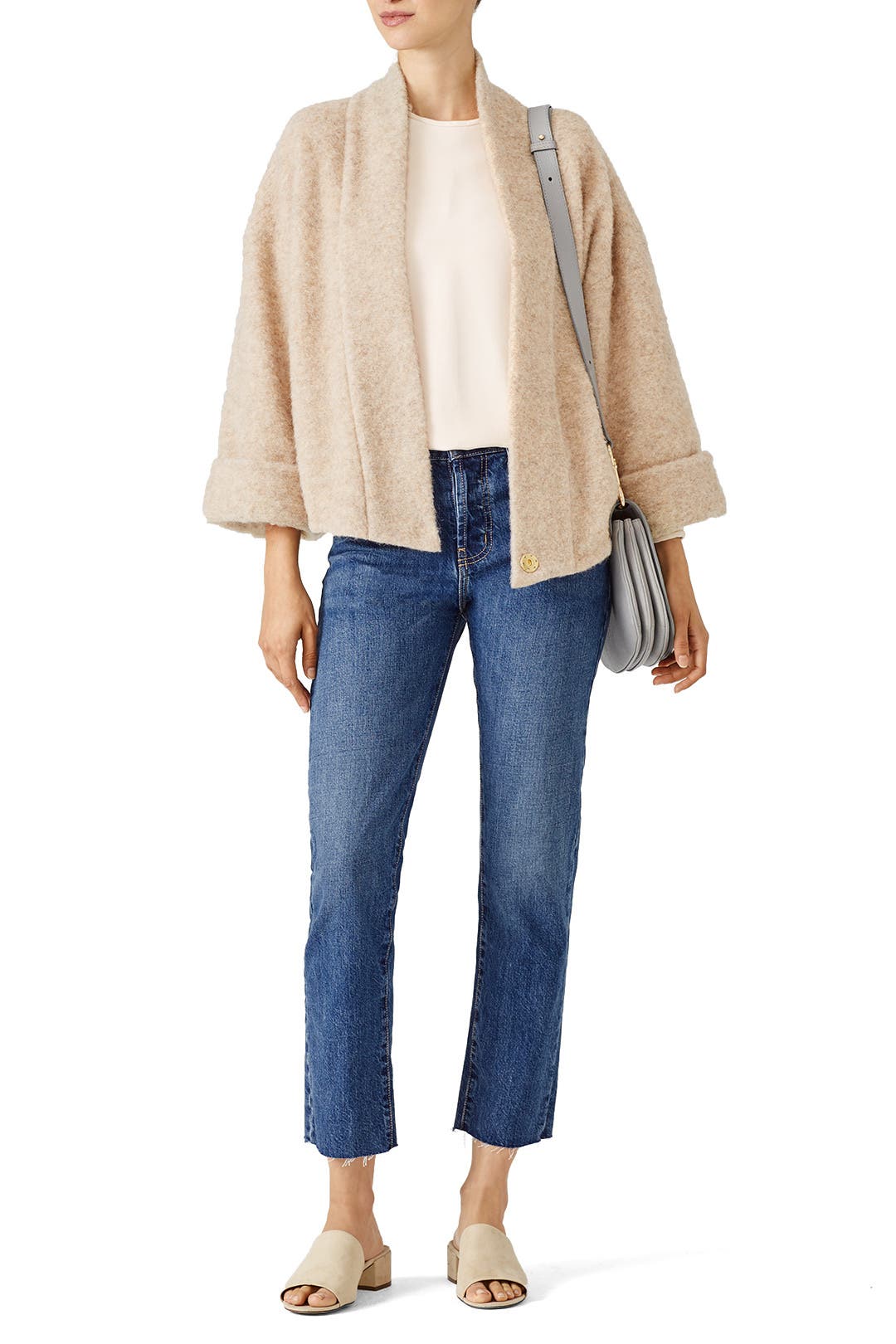 Oatmeal Sweater Jacket by Badgley Mischka | Rent the Runway