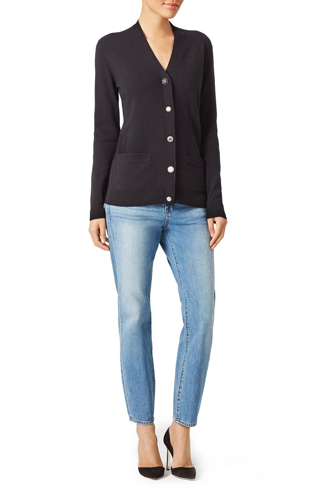 Merino Jewel Button Cardigan by Tory Burch | Rent the Runway