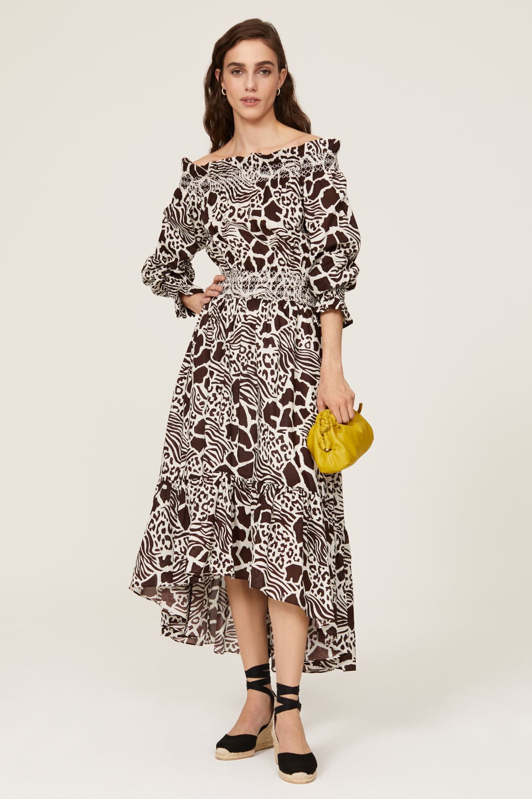 Smocked Off the Shoulder Dress by Adam Lippes x RTR | Rent the Runway