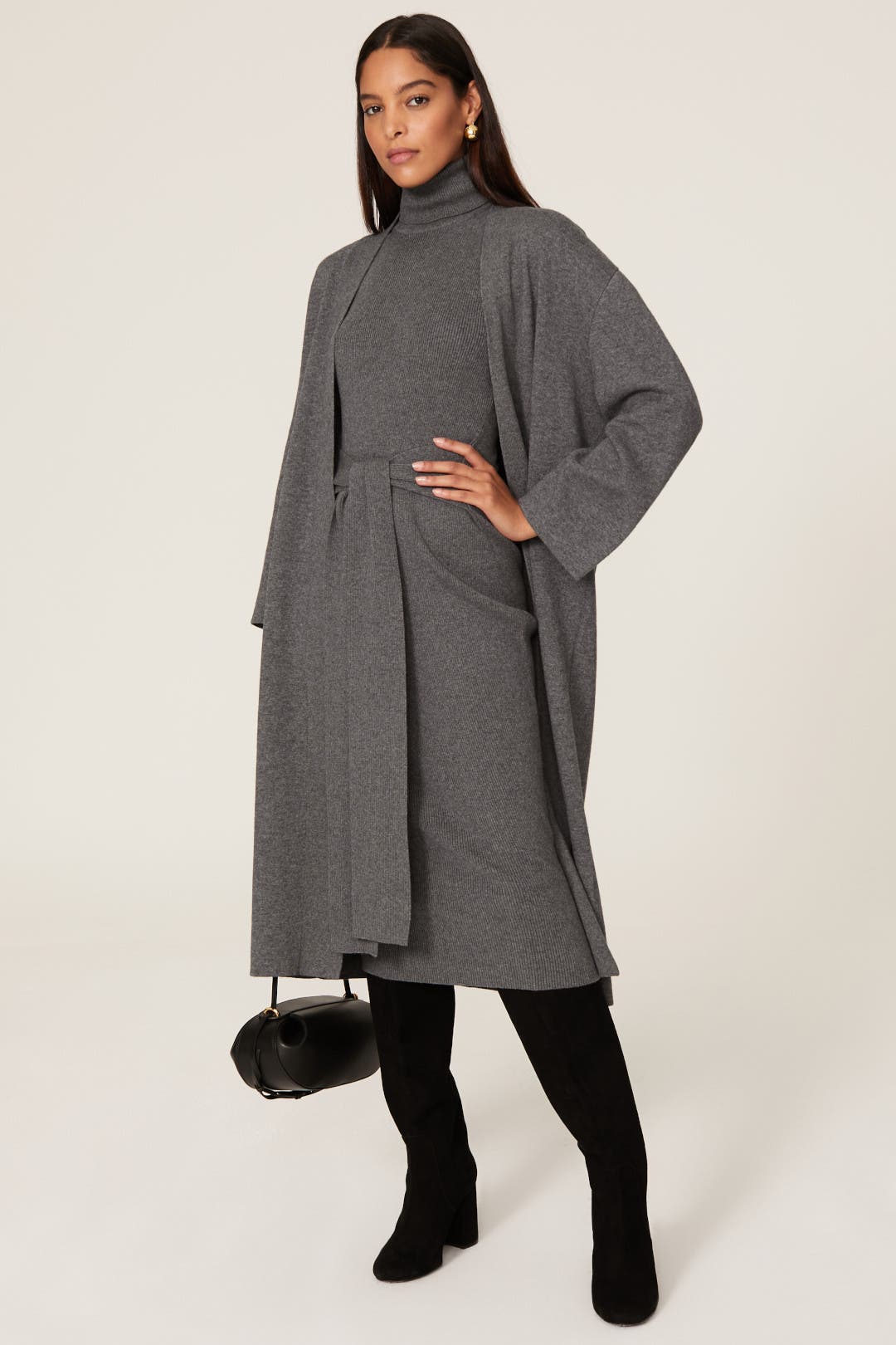 Charcoal Rib Knit Duster by Toccin | Rent the Runway