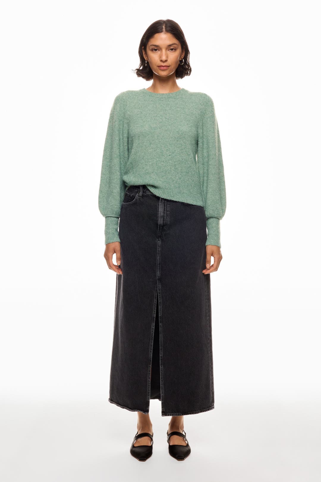 Lia Shirred Sleeve Sweater by Fifteen Twenty | Rent the Runway