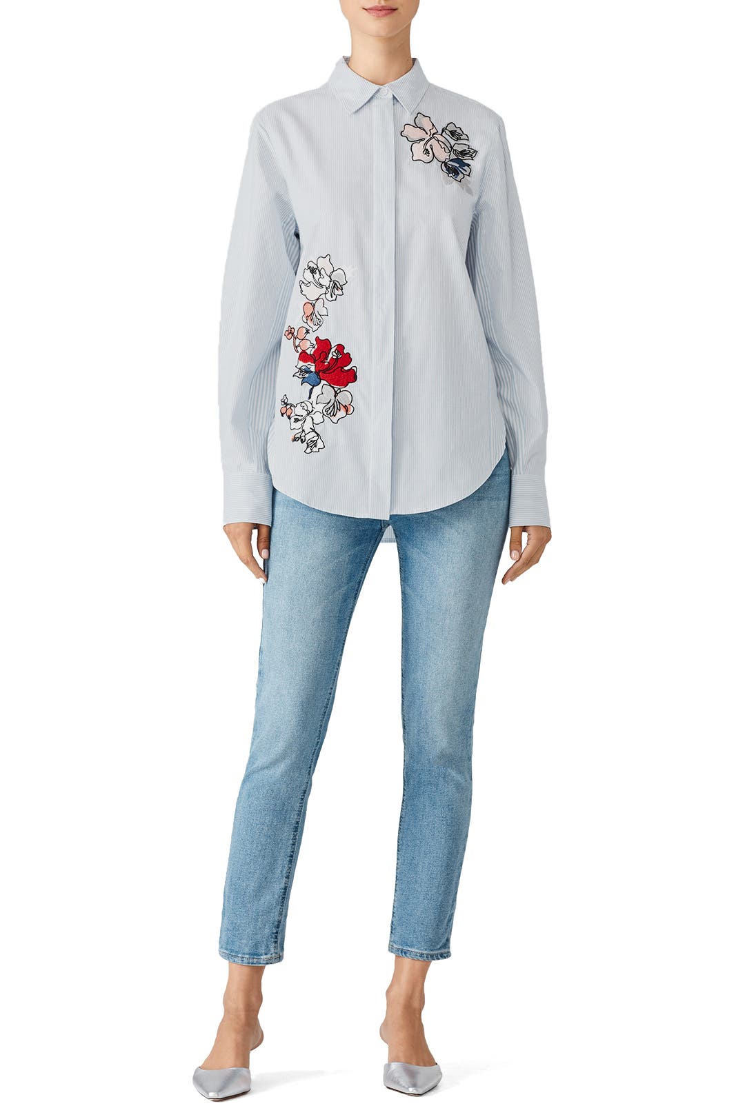 Embroidered Floral Button Down by Jason Wu | Rent the Runway