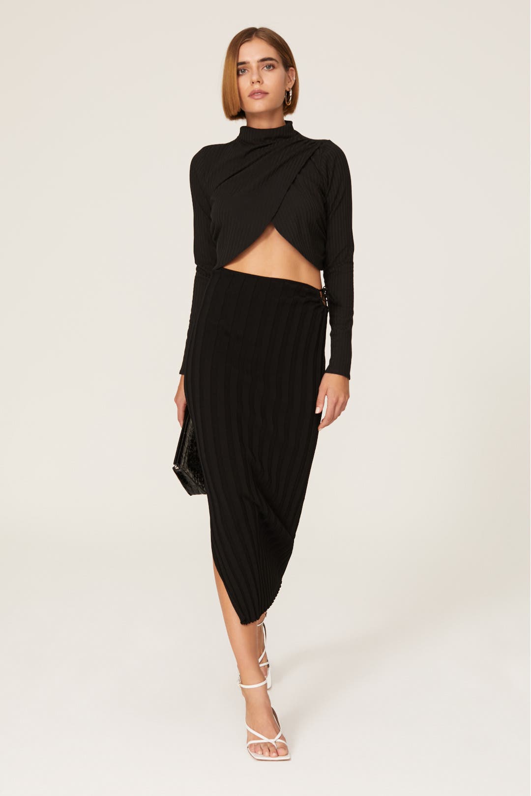 Black Cross Front Sweater by Louna | Rent the Runway