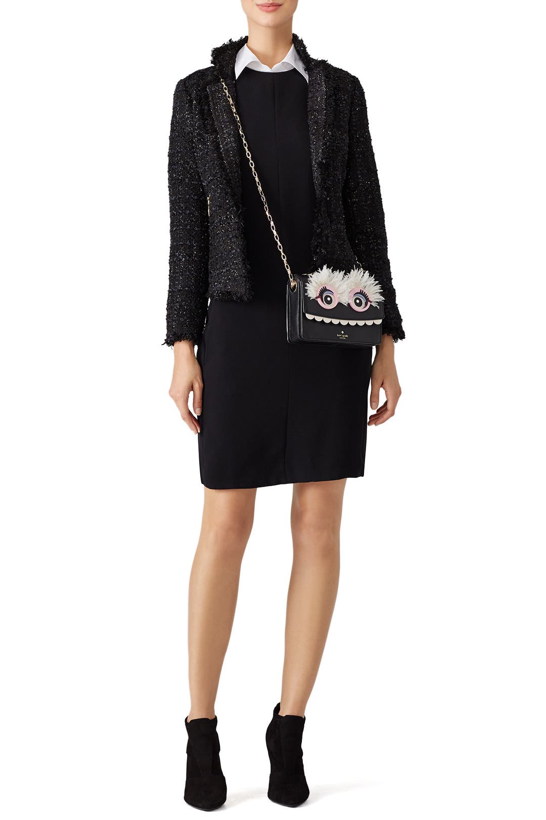 Black Shimmer Tweed Jacket by kate spade new york | Rent the Runway