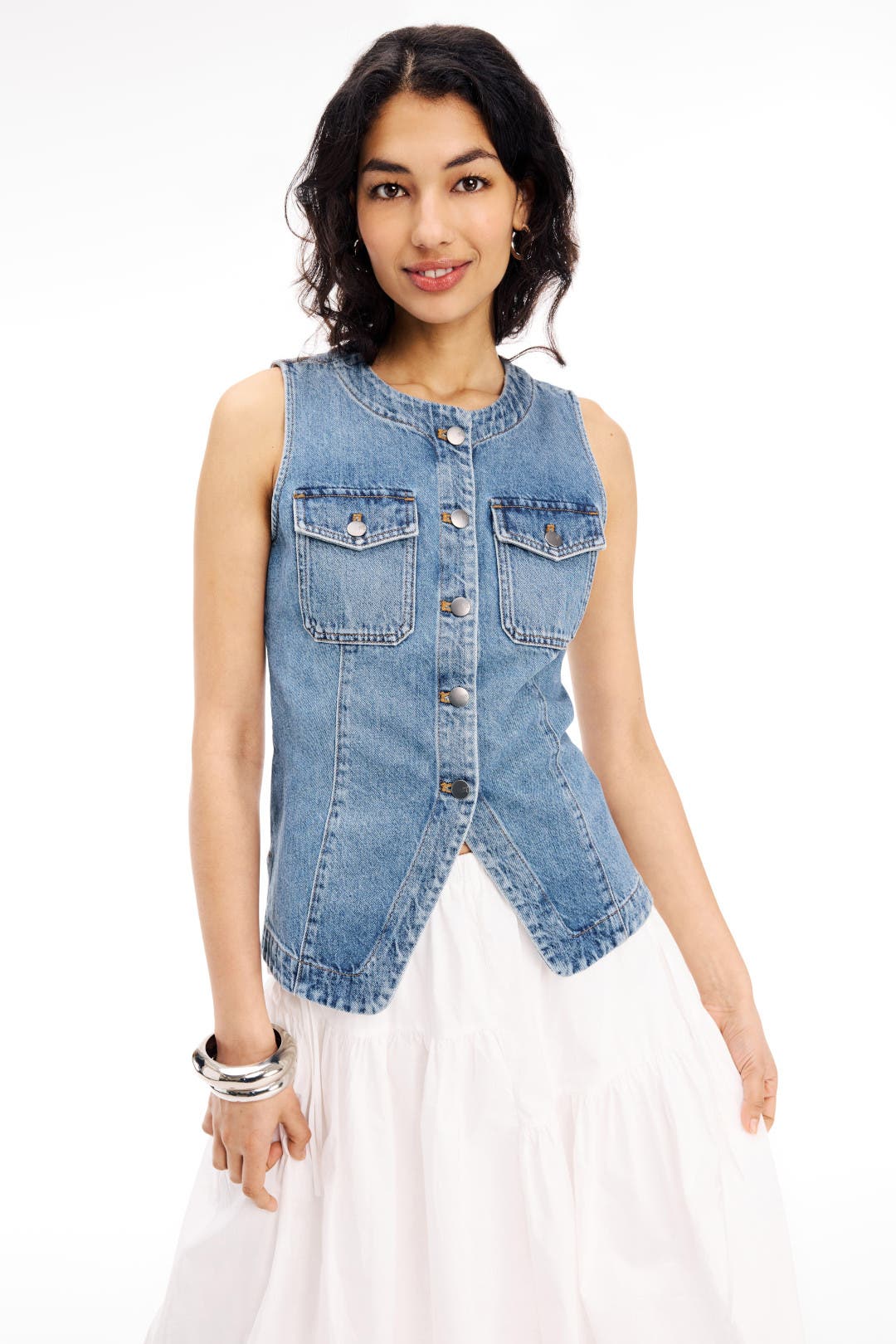 High Neck Denim Vest by Madewell | Rent the Runway