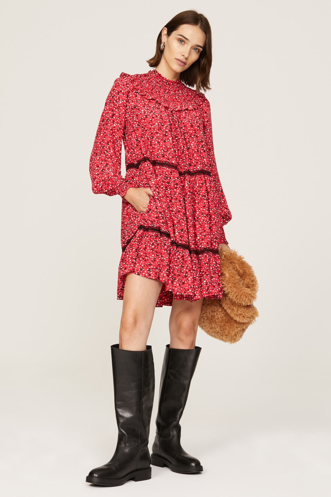 Red Smocked Dress by Scotch & Soda | Rent the Runway