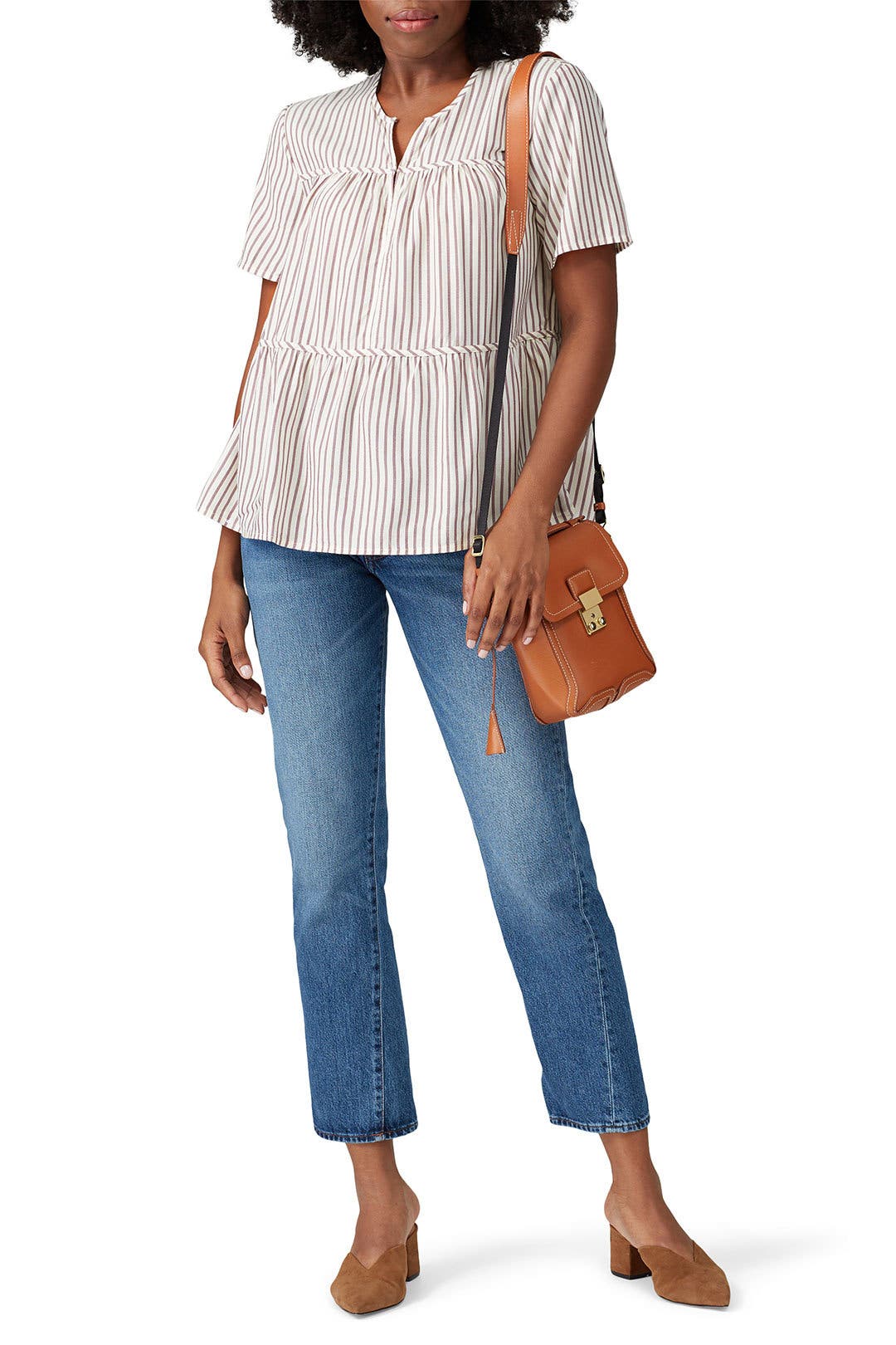 Dunfield Striped Popover Top by Madewell | Rent the Runway