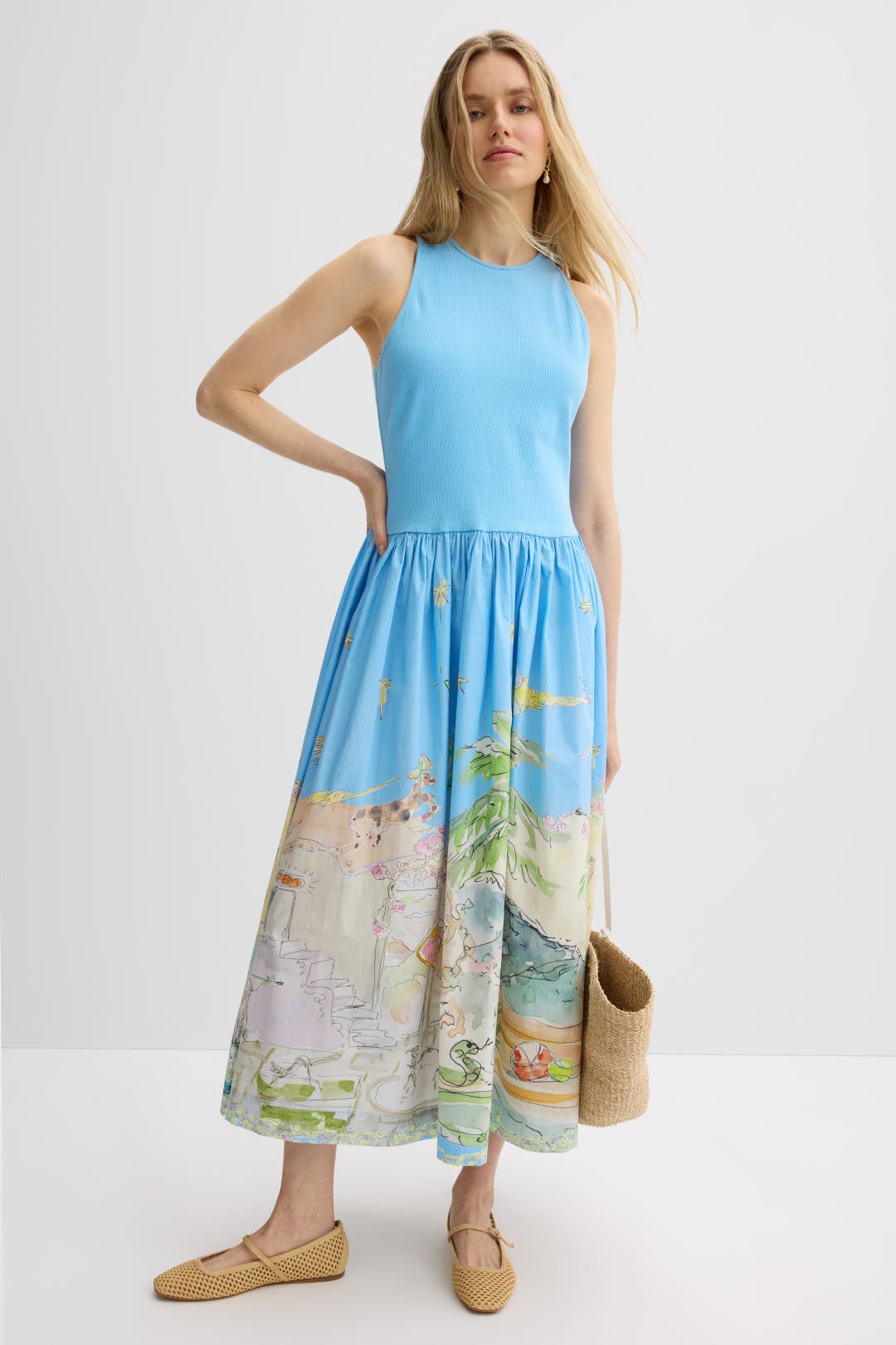 Anouk Tank Midi Dress by ALÉMAIS | Rent the Runway