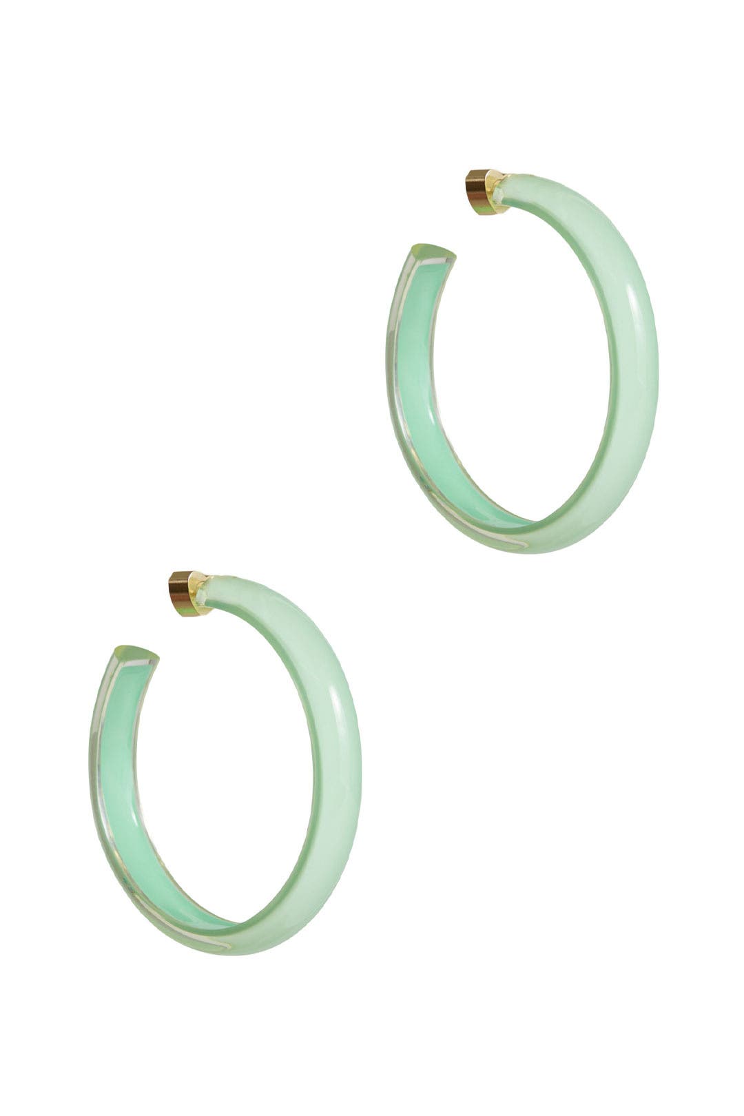 Mint Medium Jelly Hoops by Alison Lou | Rent the Runway