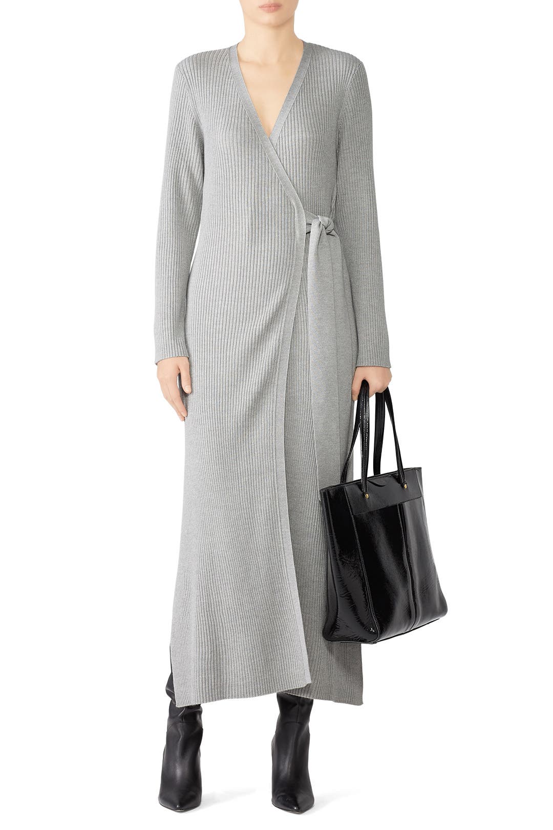 Long Rib Wrap Dress by Osman | Rent the Runway