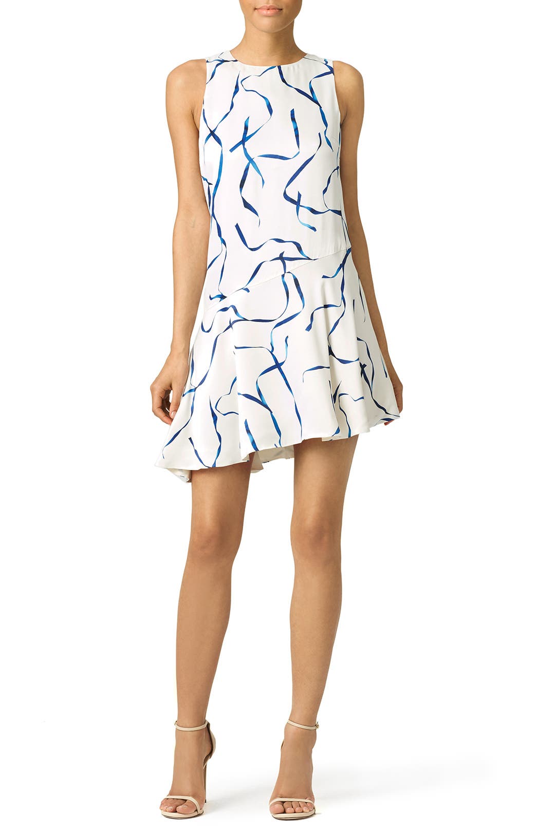 Blue Ribbon Asymmetrical Shift by STYLESTALKER | Rent the Runway