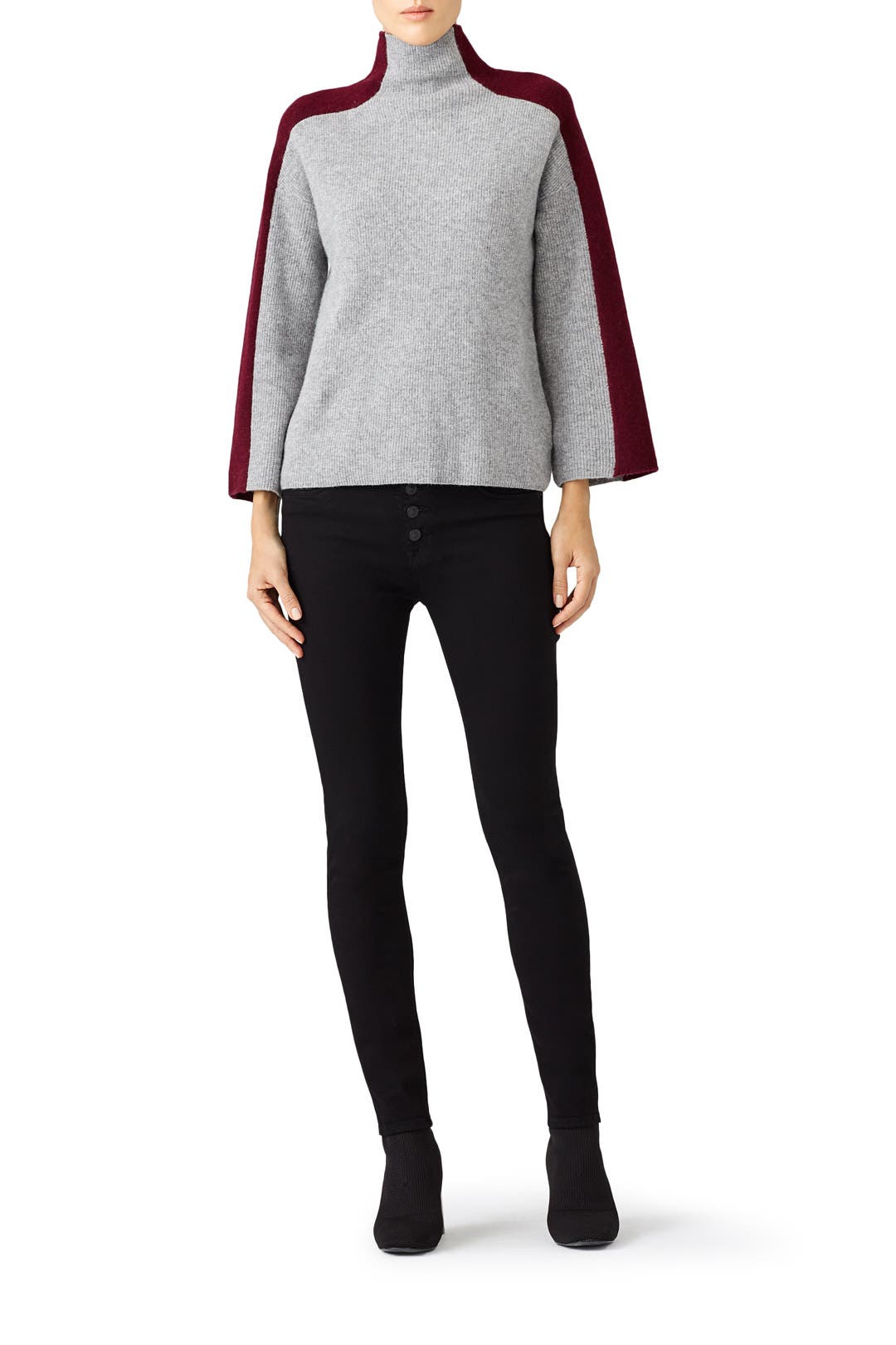 Gray Two Tone Sweater by BROWN ALLAN | Rent the Runway