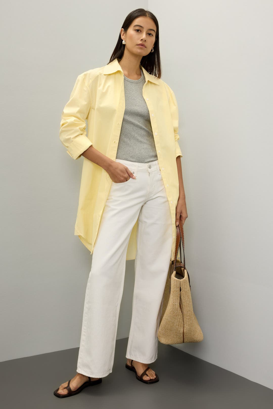 Oversized Button Up Dress by Saunders x RTR | Rent the Runway