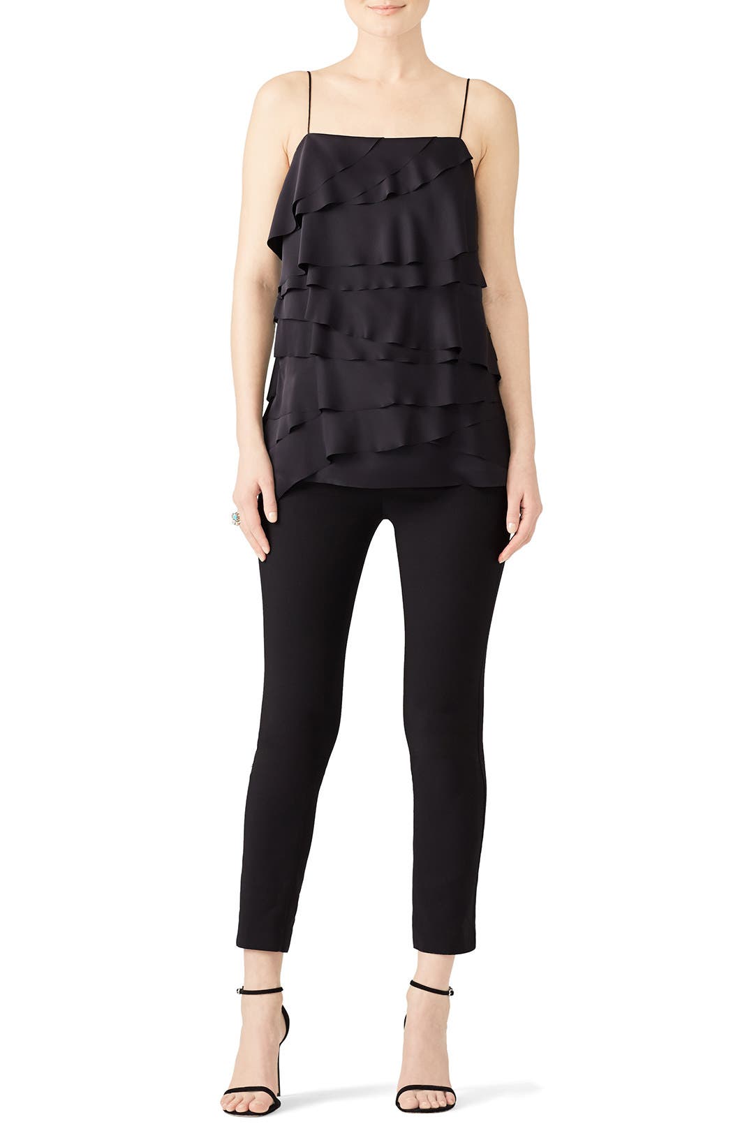 Black Ruffle Tank Top by Jason Wu | Rent the Runway