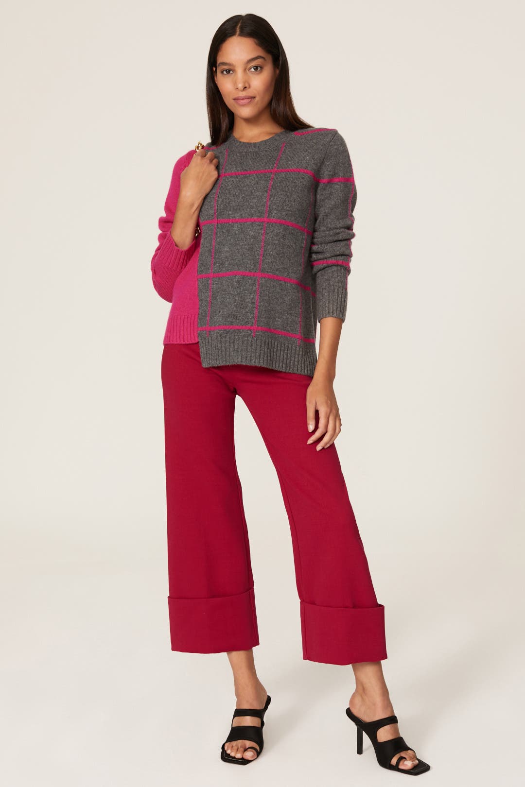 Intarsia Windowpane Sweater by Milly | Rent the Runway