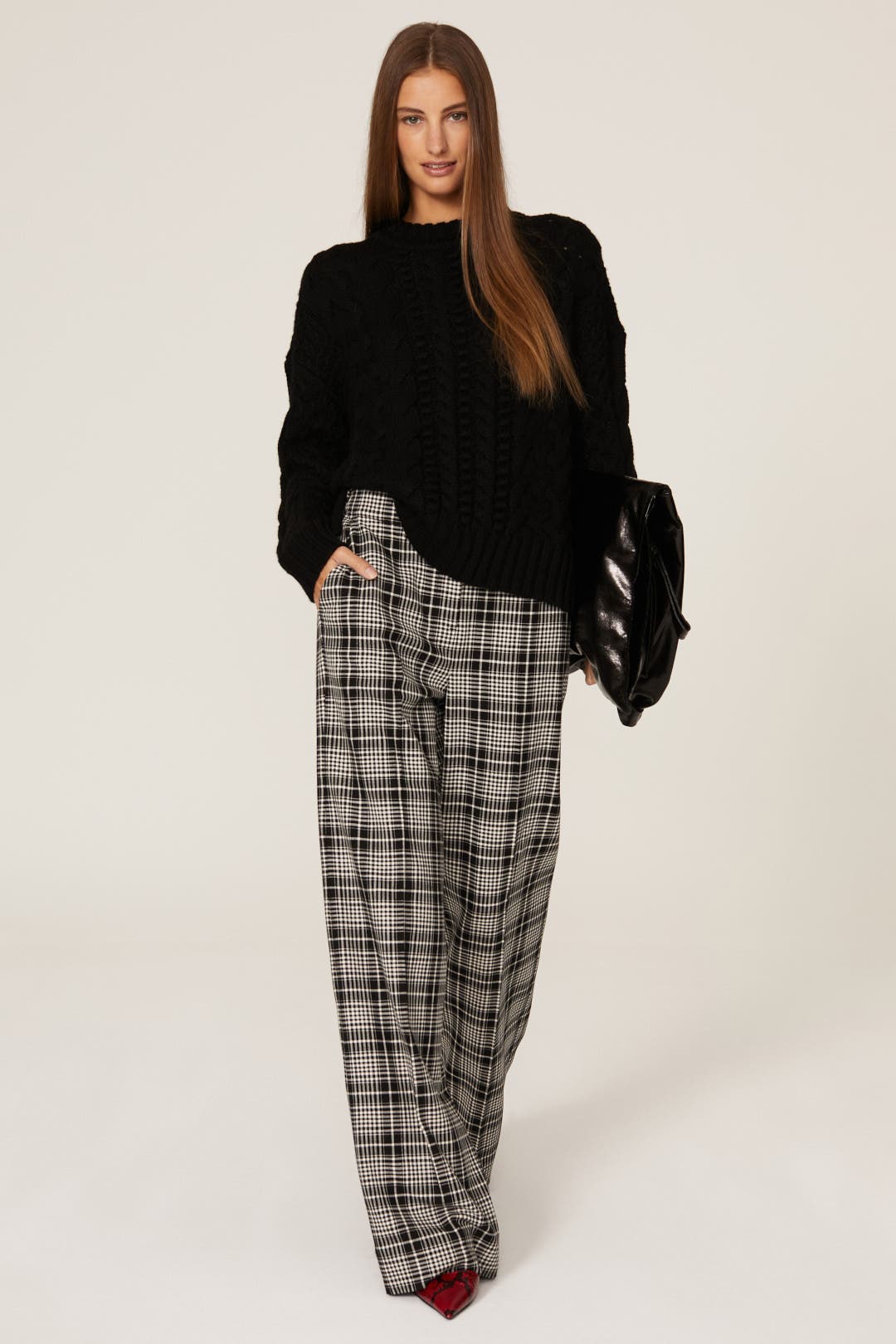 Black Cable Knit Sweater by Jason Wu x RTR | Rent the Runway