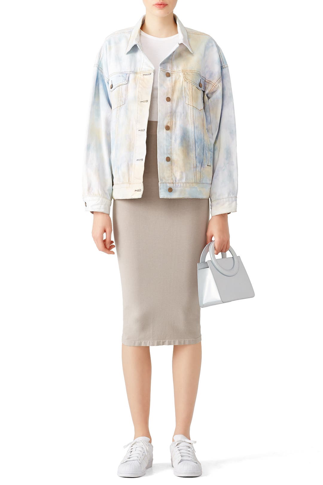 Blue Tie Dye Denim Jacket by Free People | Rent the Runway