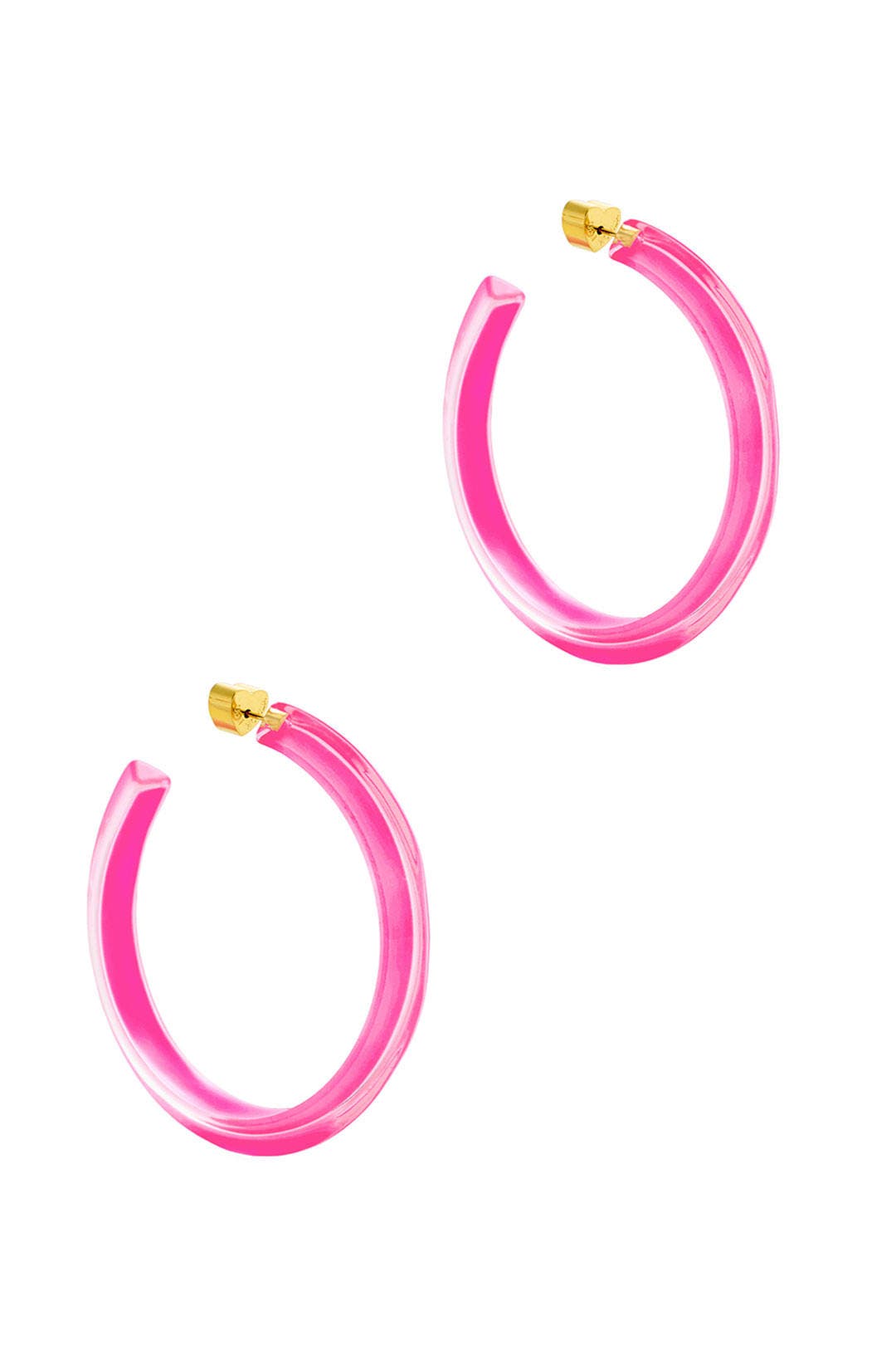 Neon Pink Medium Jelly Hoops by Alison Lou | Rent the Runway
