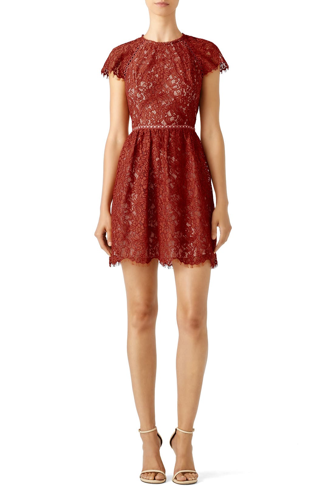 Rust Lace Dress by STYLESTALKER | Rent the Runway