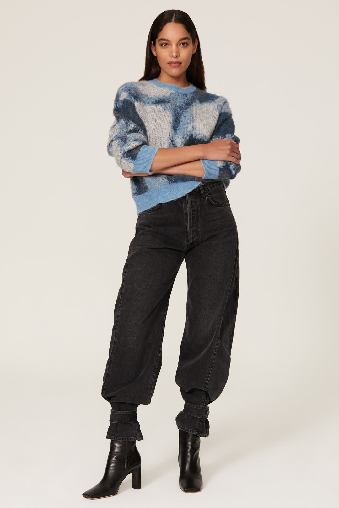 Blue Colorblock Sweater by The Kooples | Rent the Runway
