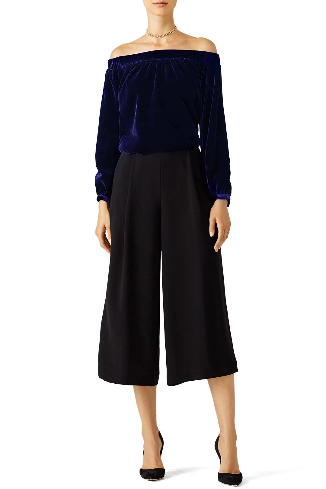 Blue Velvet Top by L'Academie | Rent the Runway