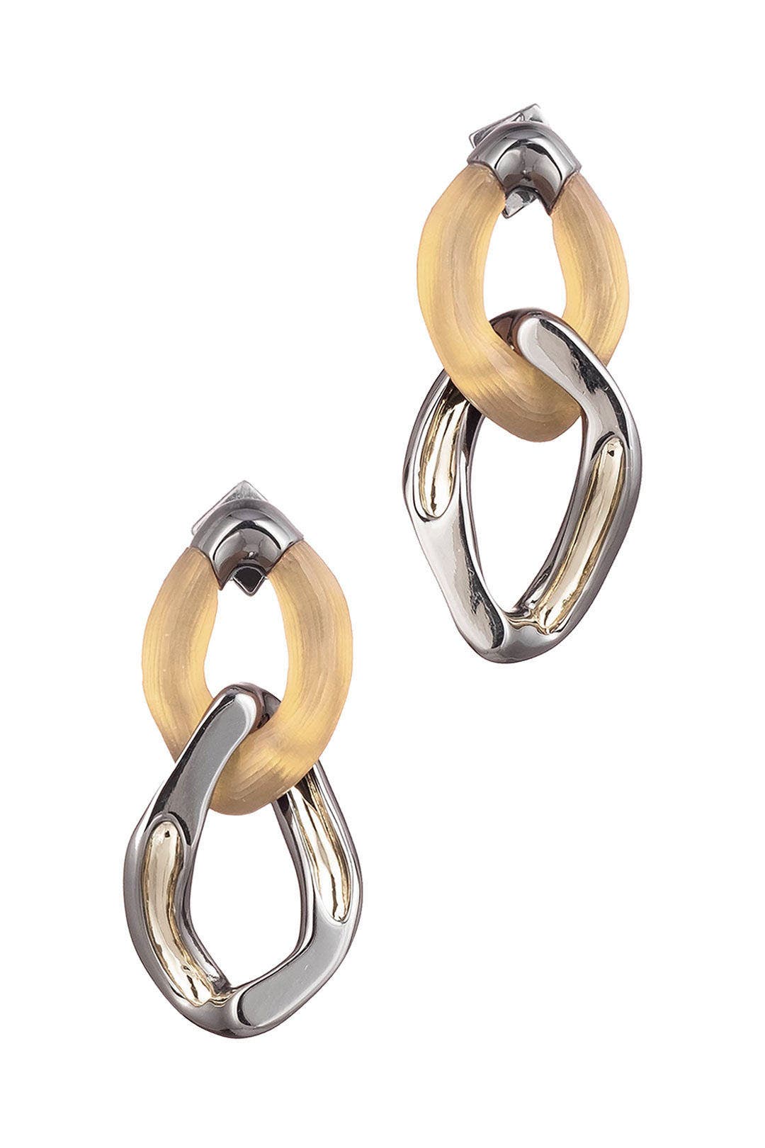 Two Tone Double Link Earrings by Alexis Bittar | Rent the Runway