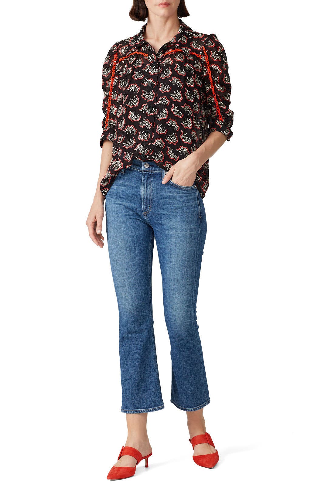 Sheer Floral Reef Top by Anna Sui | Rent the Runway