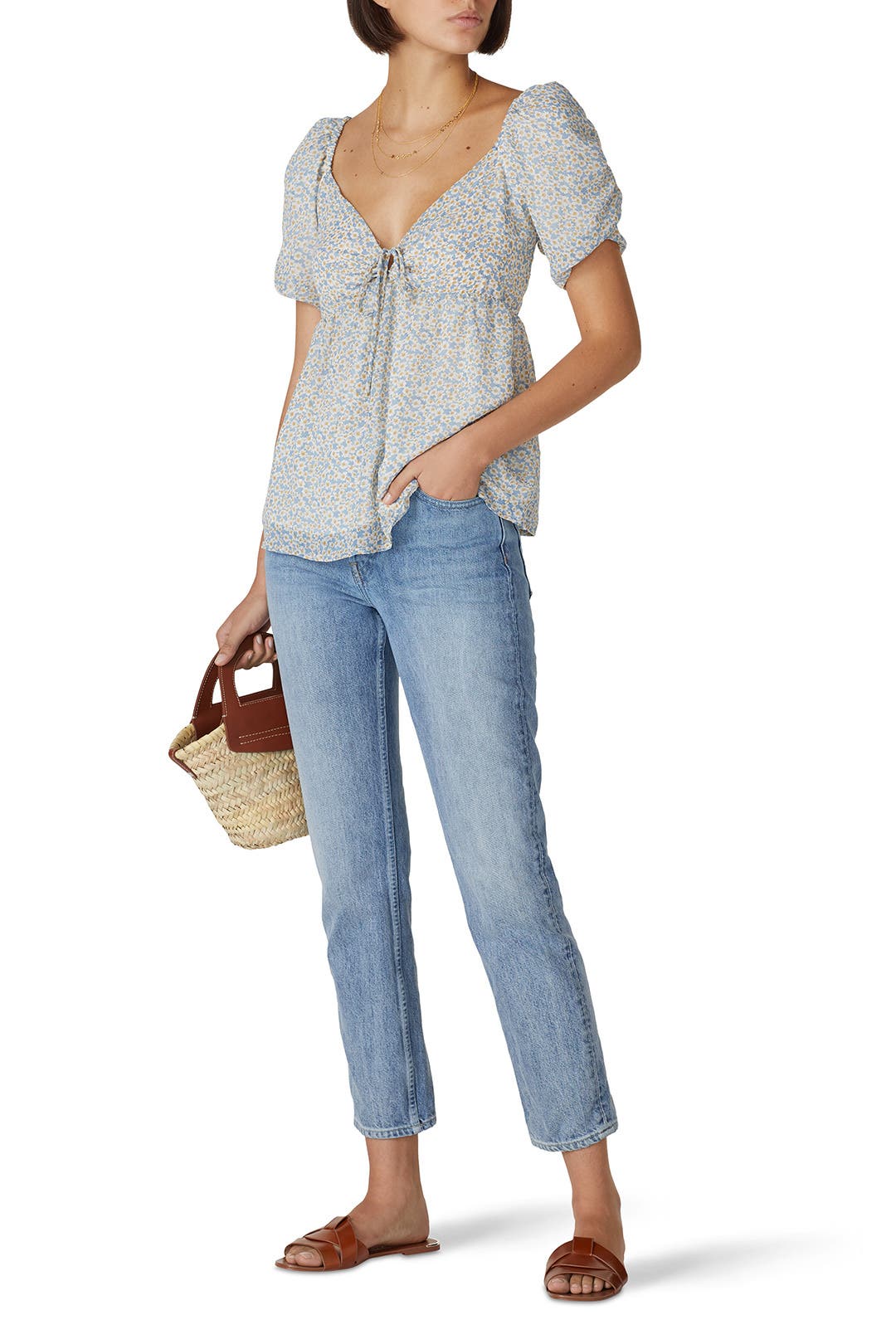 Blue Daisy Top by Louna | Rent the Runway