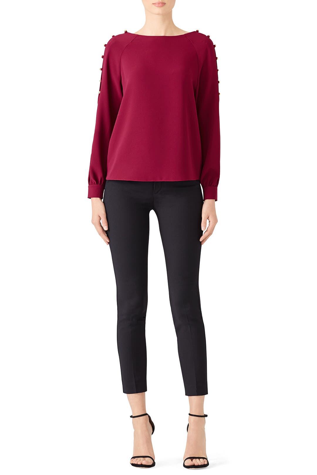 Purple Side Button Top by Amanda Uprichard | Rent the Runway