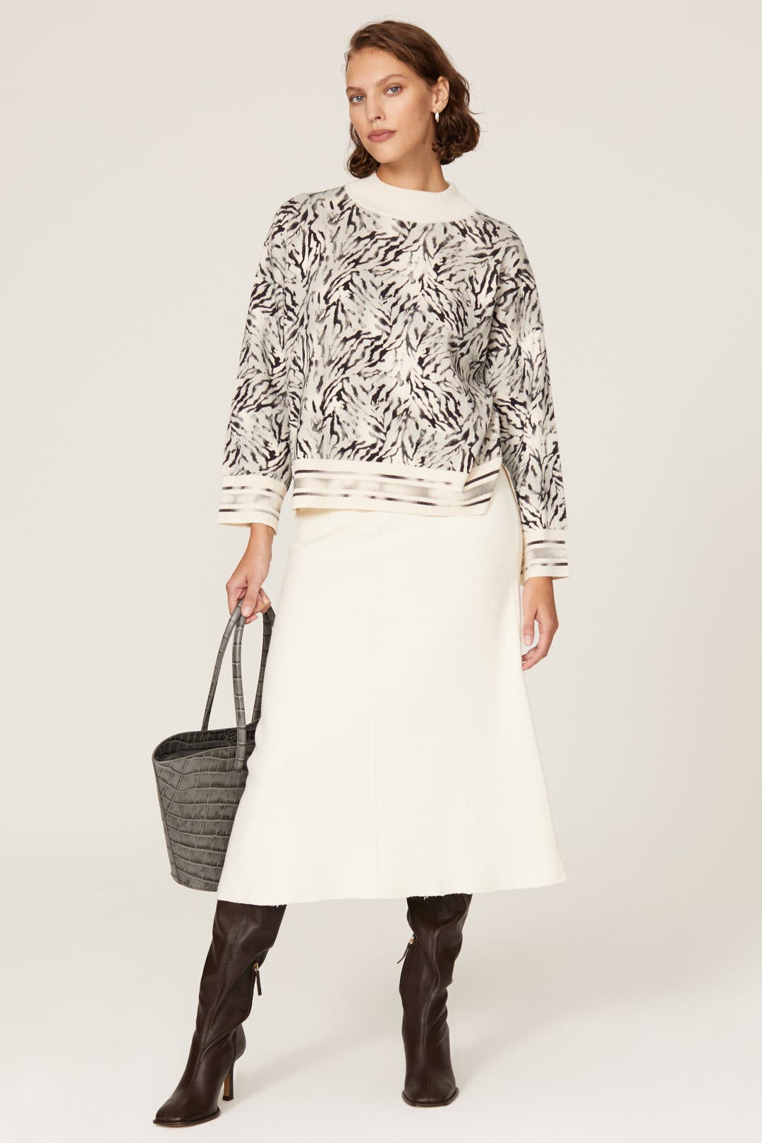 Printed Mock Neck Sweater by Victor Alfaro x RTR | Rent the Runway