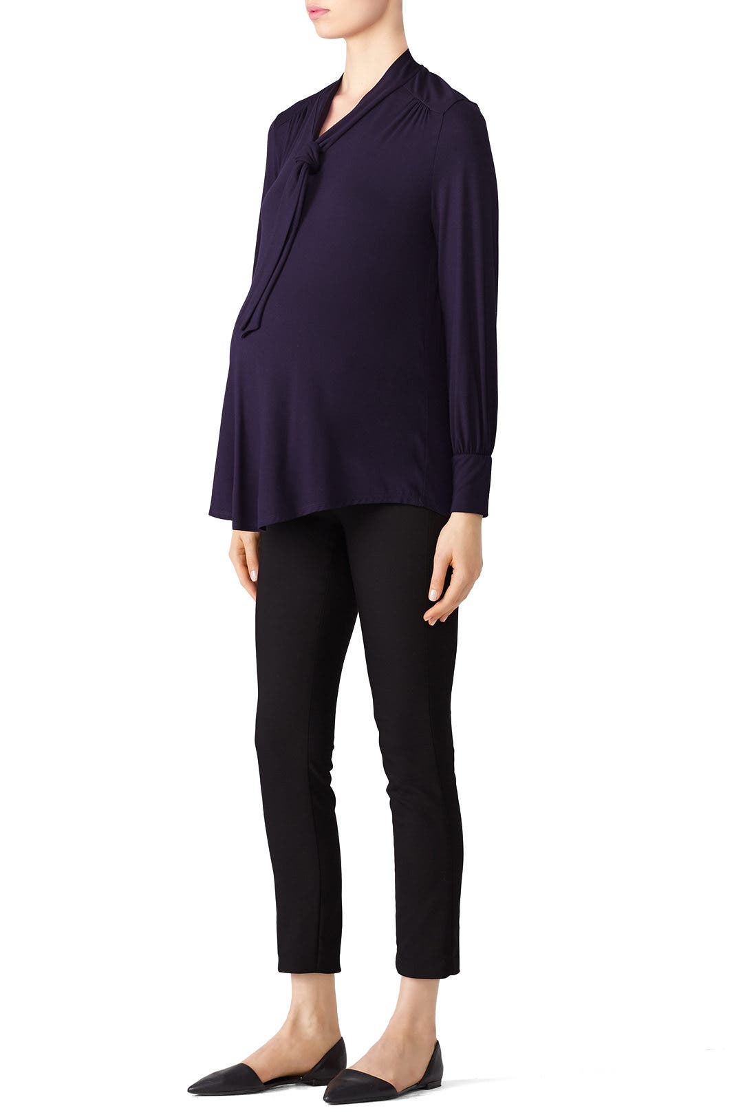 Navy Christy Maternity Blouse by Isabella Oliver | Rent the Runway