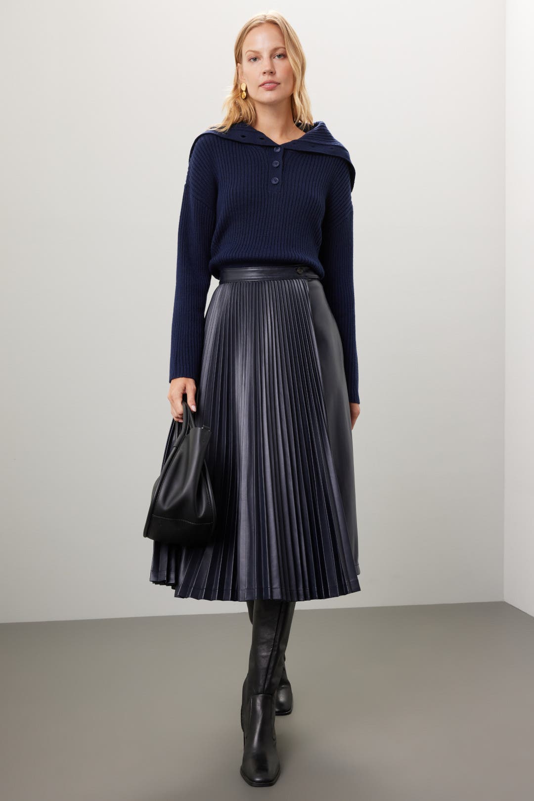 Navy Button Up Sweater by Marissa Webb x RTR | Rent the Runway