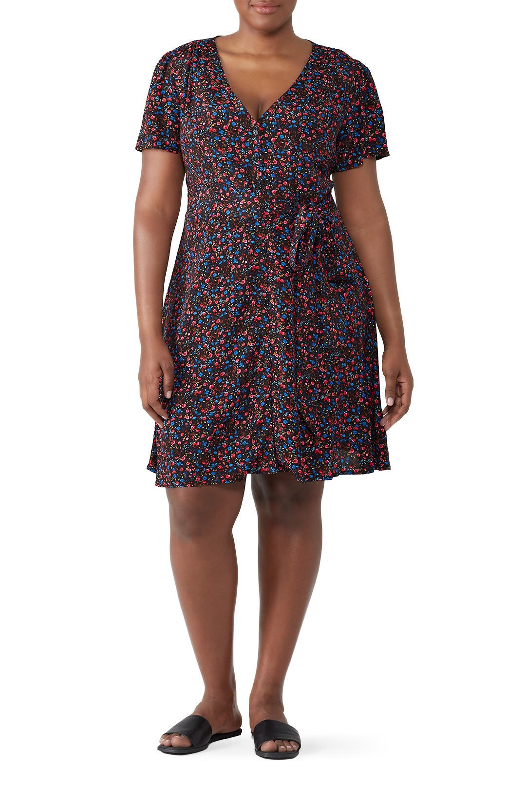 Small Floral Faux Wrap Dress by City Chic | Rent the Runway