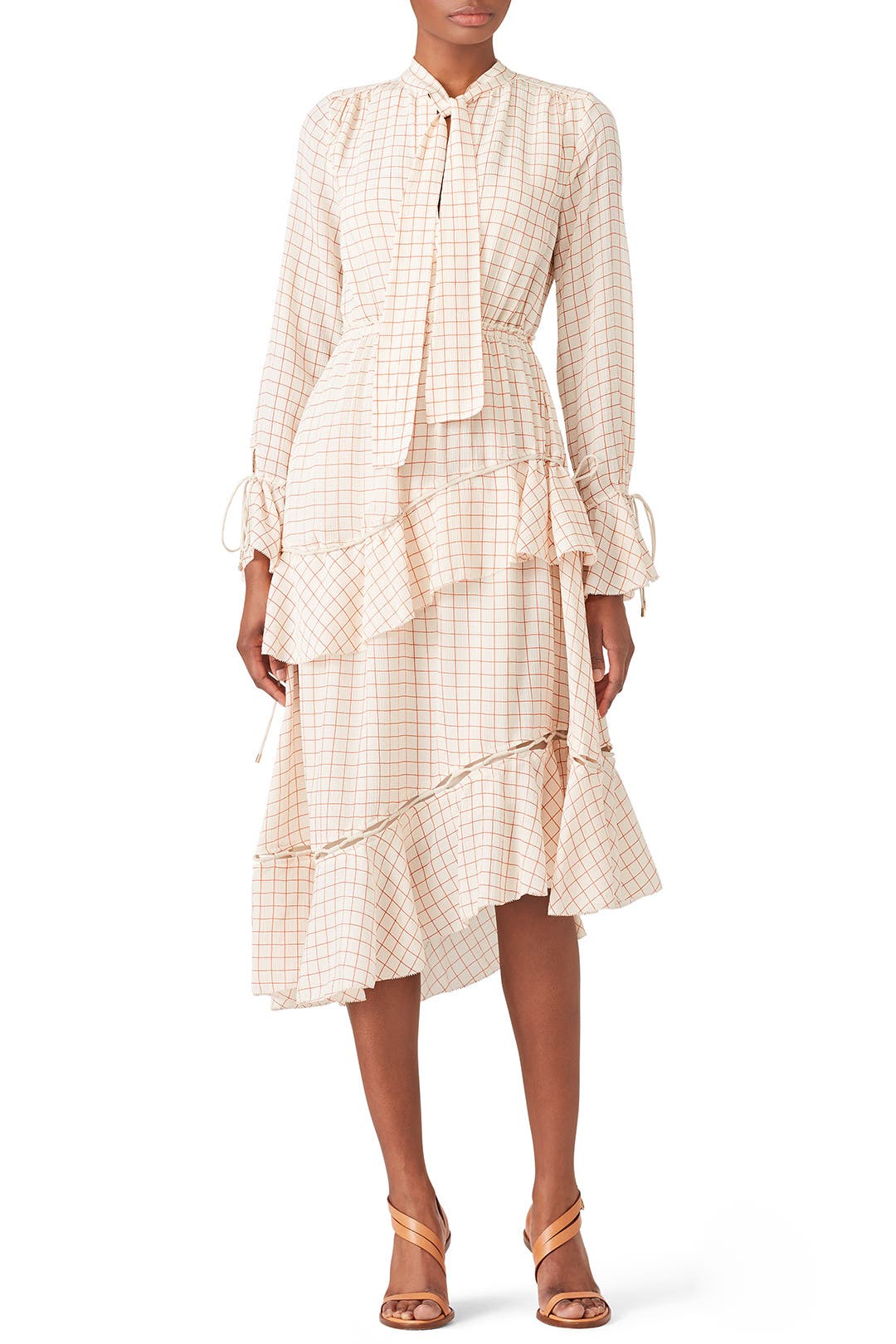 Tiered Windowpane Dress by Derek Lam 10 Crosby | Rent the Runway