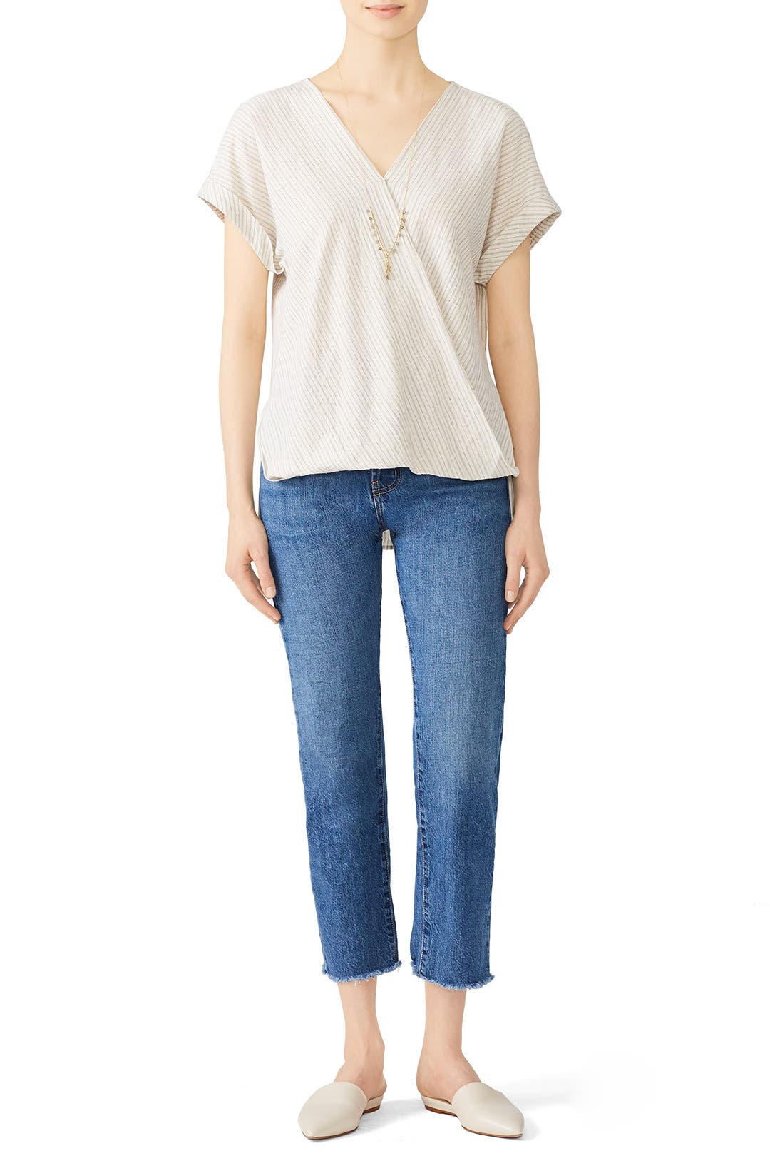 Striped Crossover Top by Fleurtine | Rent the Runway