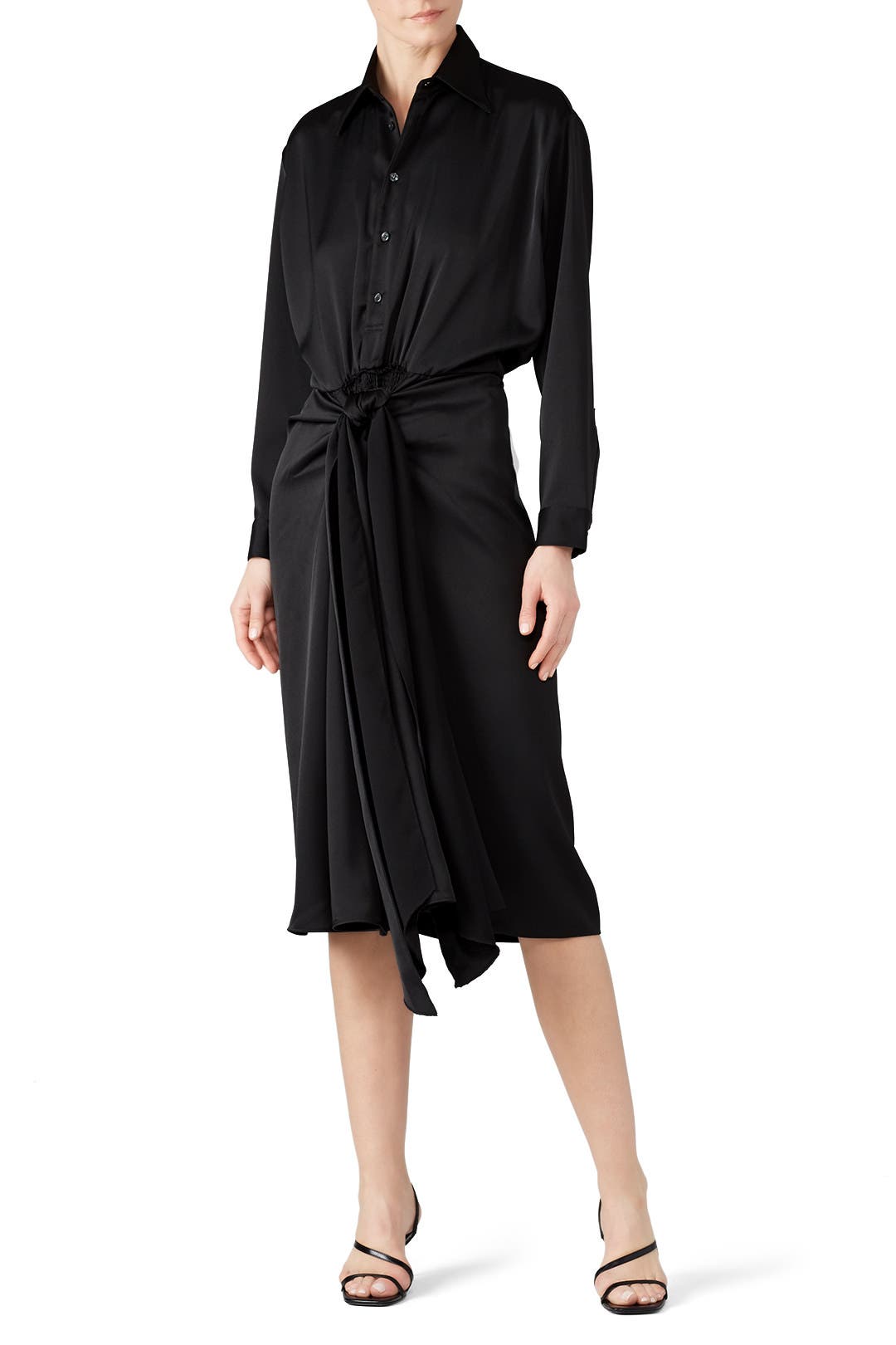 Black Bow Front Shirtdress by Tome | Rent the Runway