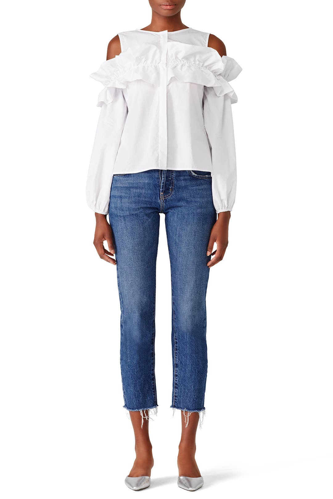 Ruffle Button Down by Viva Aviva | Rent the Runway